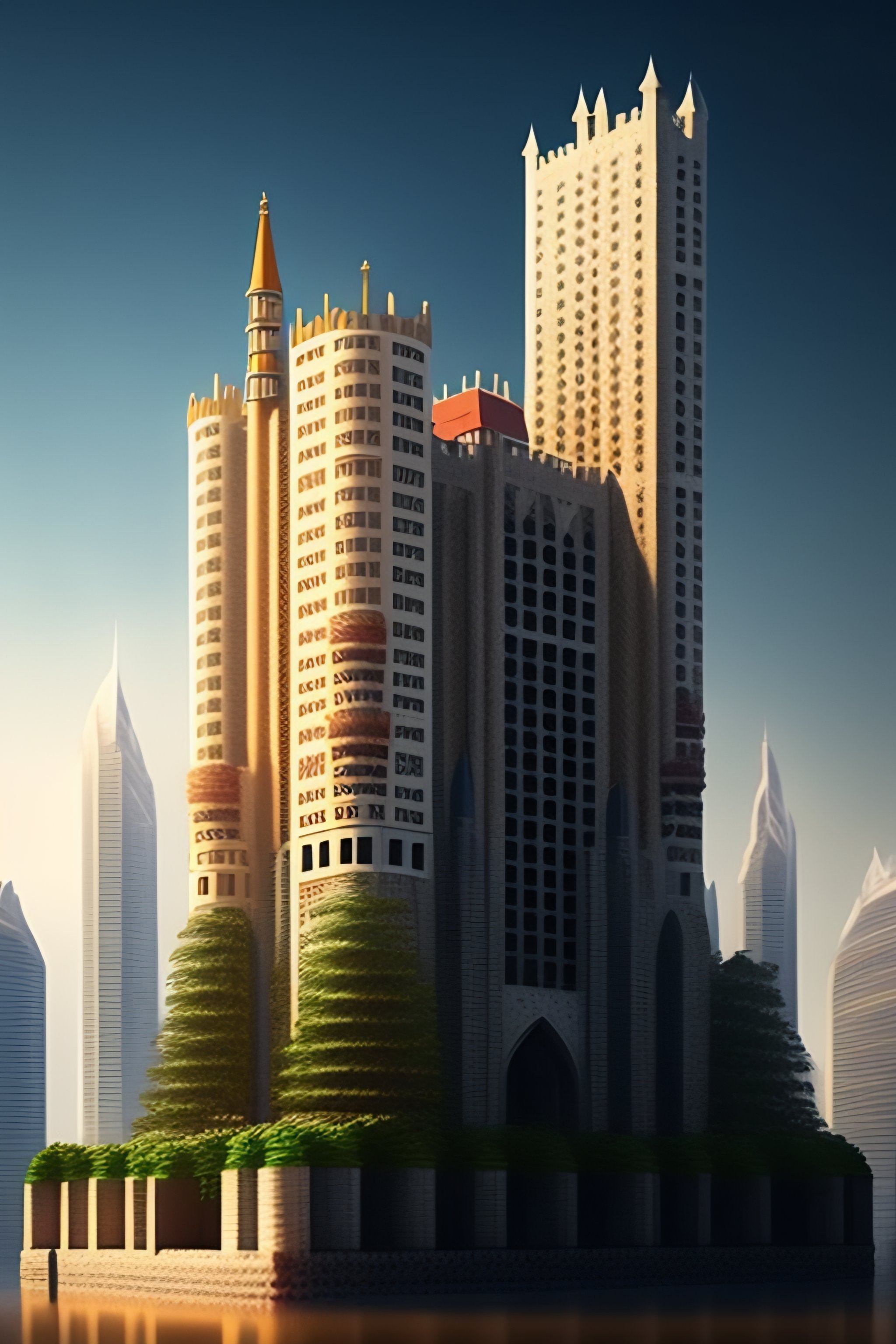 Lexica - Medieval castles built to look like a modern city, skyscrapers ...