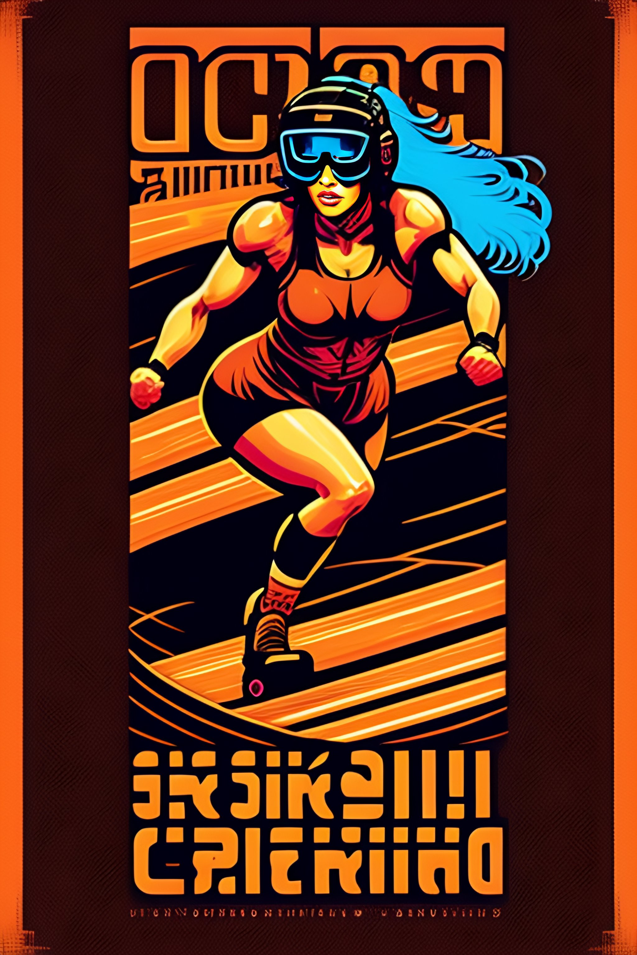 Lexica - Roller derby girl sprinting Cross-Over, logo design by ...