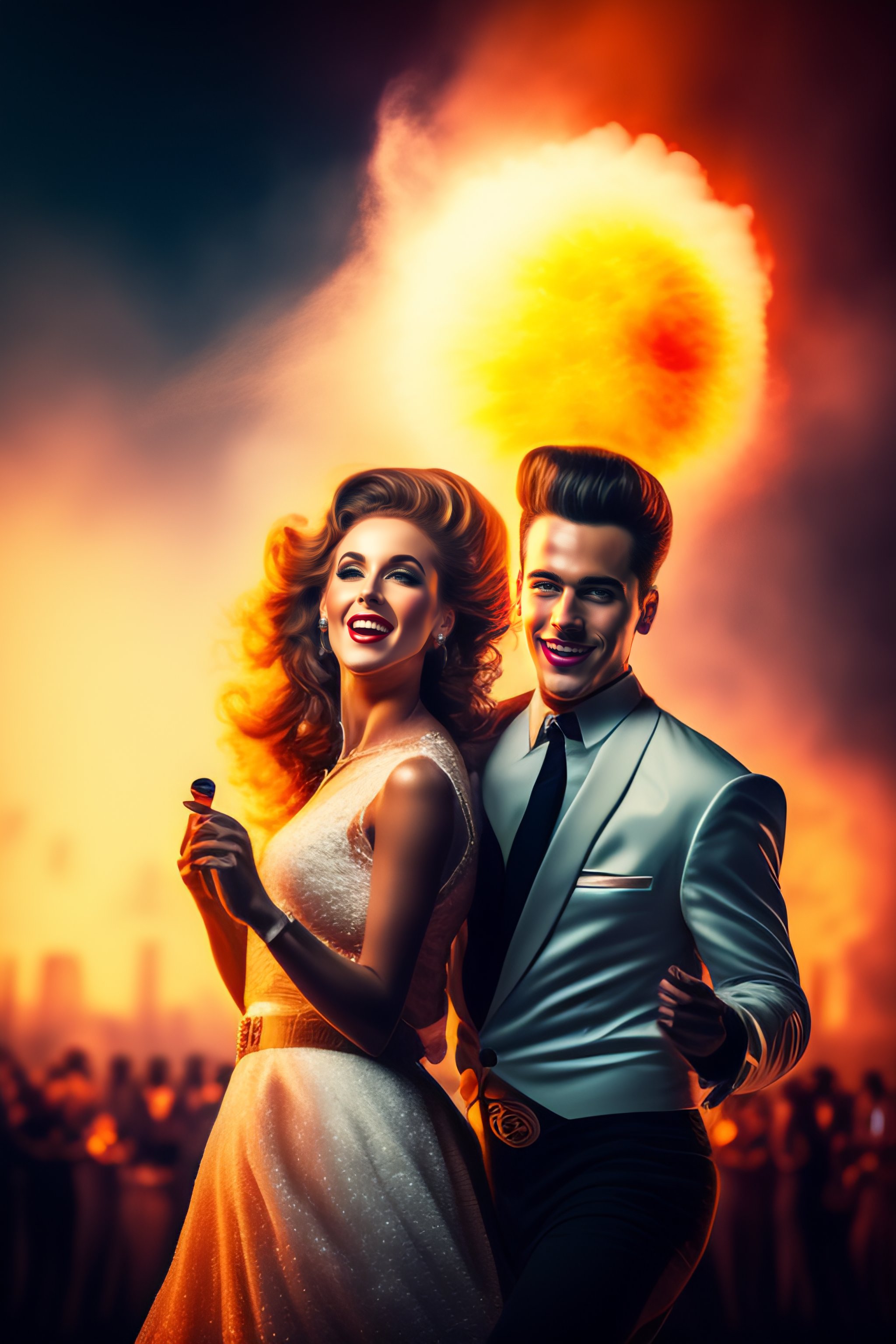 Lexica - Young rocker couple from the 50s dancing rock and roll with ...