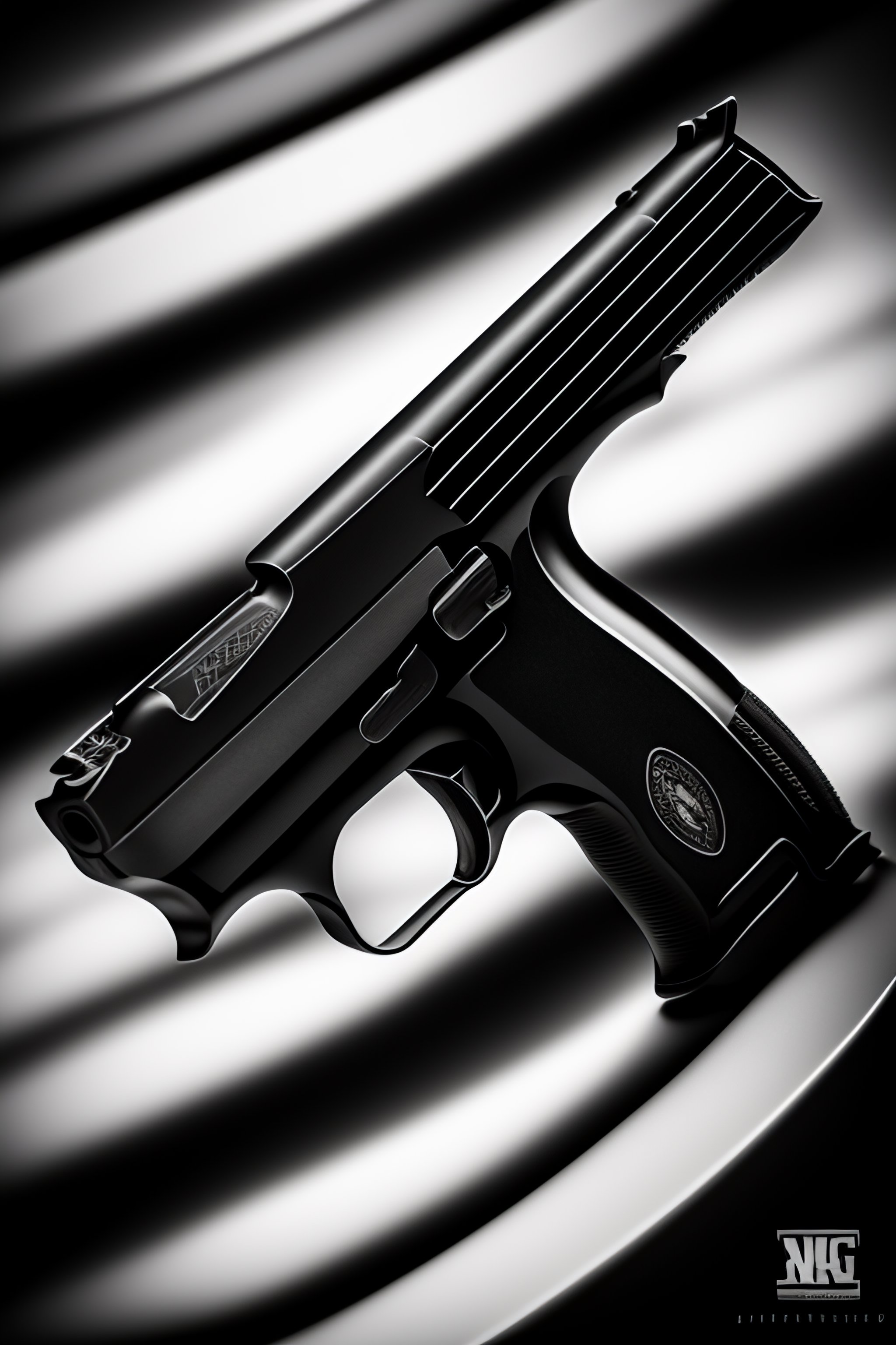 Lexica - Logo design in Black and white, Gunsmithing, firearms, luck ...