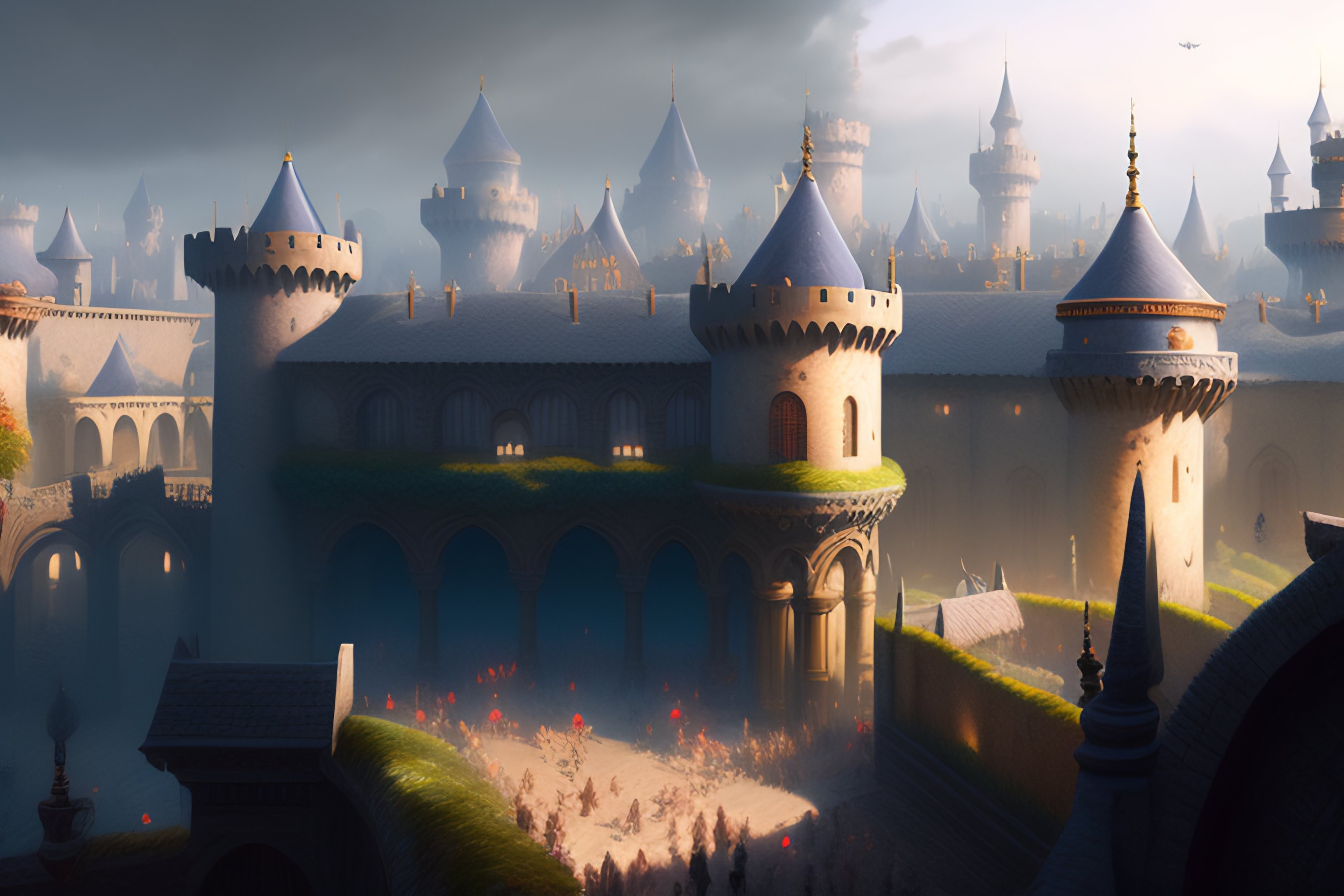 Lexica - Medieval capital city, fantasy, huge castle, hyper detailed ...