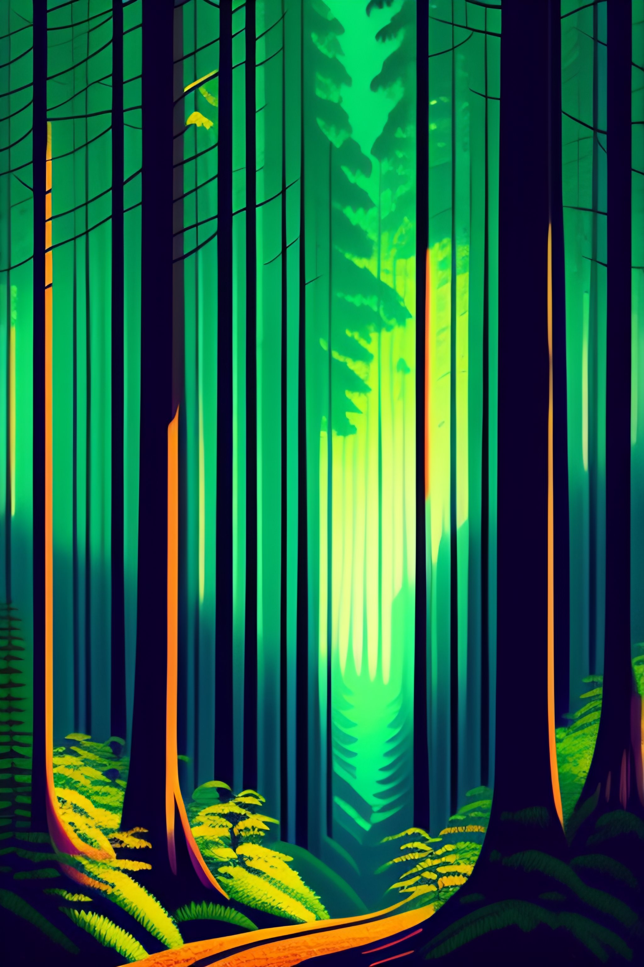 Lexica - Lush forest in the style of marcel travel posters