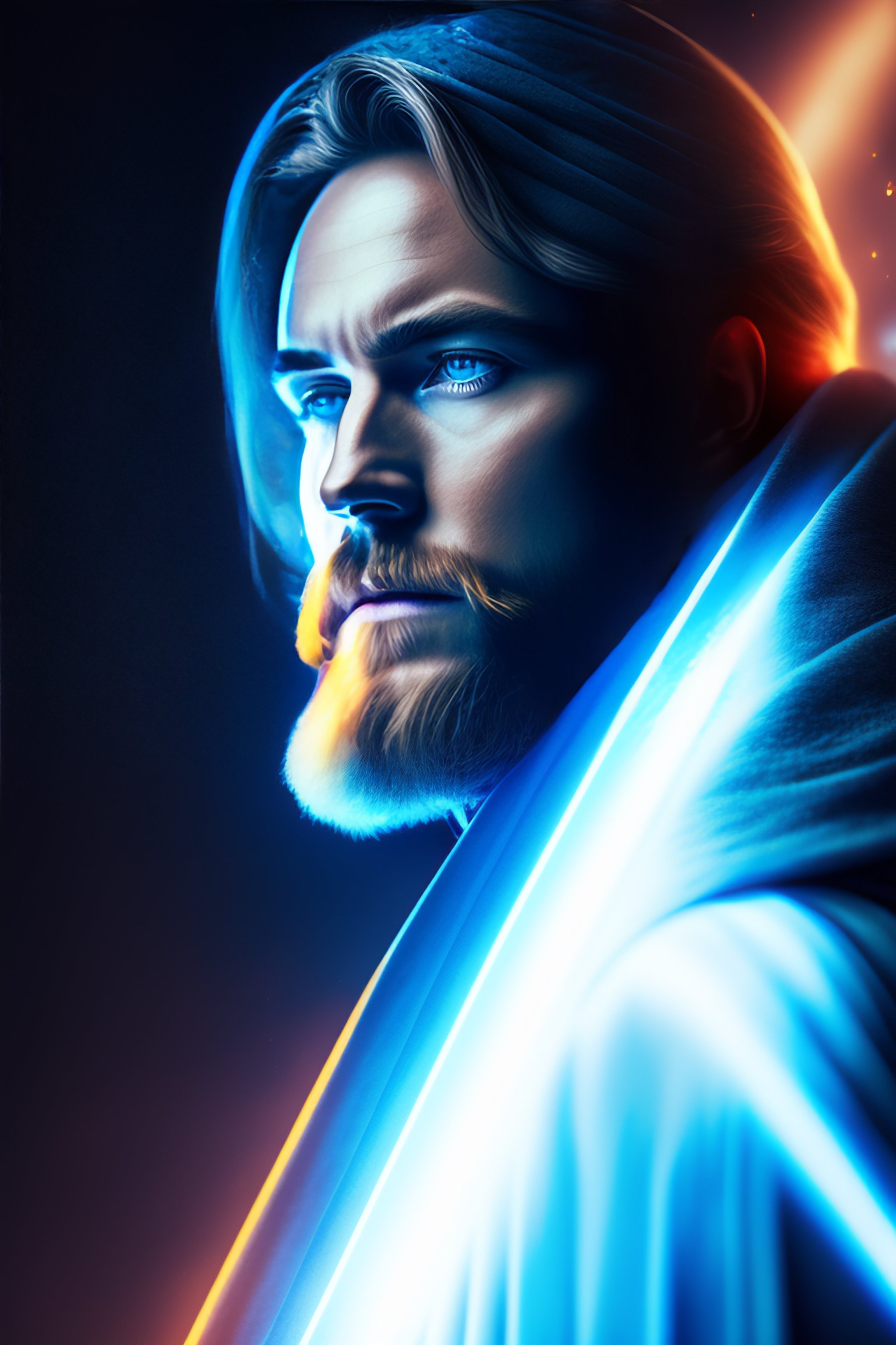 Lexica - A portrait of the ghost of obi - wan, as a digital photograph ...