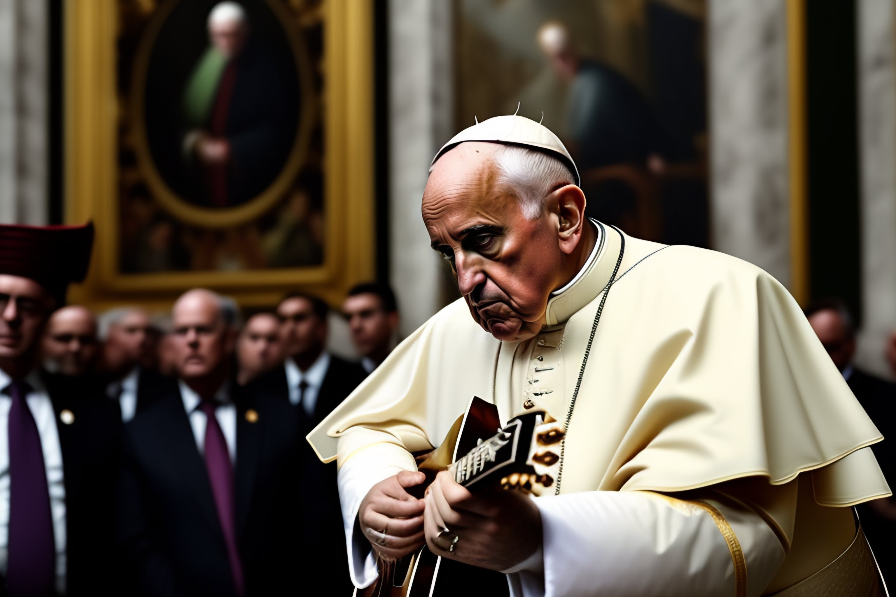 Lexica - Pope playing rock guitar in Vatican