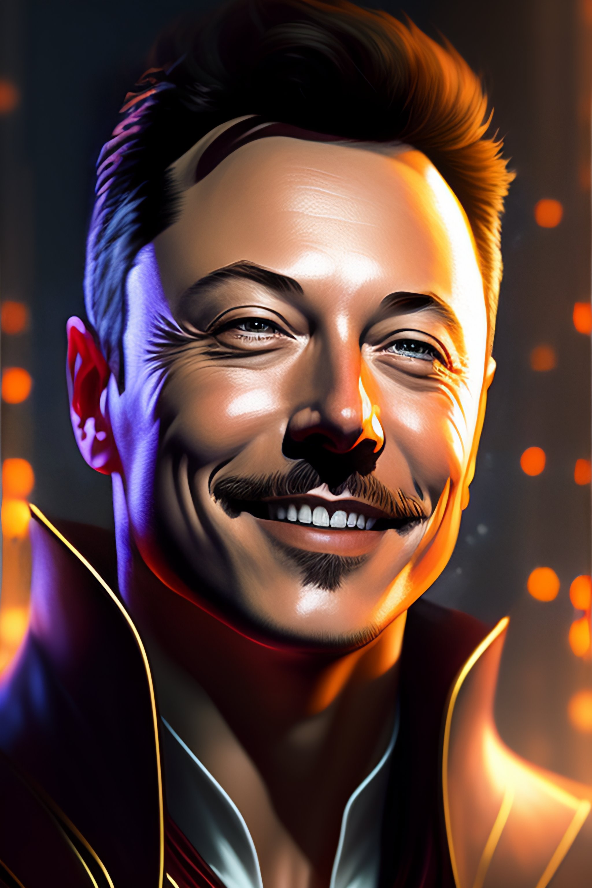 Lexica - Elon musk staring at the camera smirking and laughing, magic ...