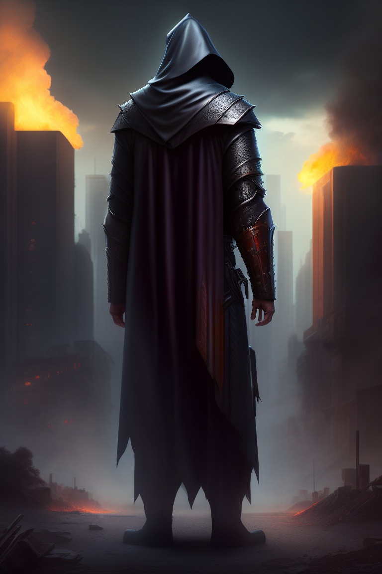 Lexica - A grim reaper like figure with a chiseled body standing with ...