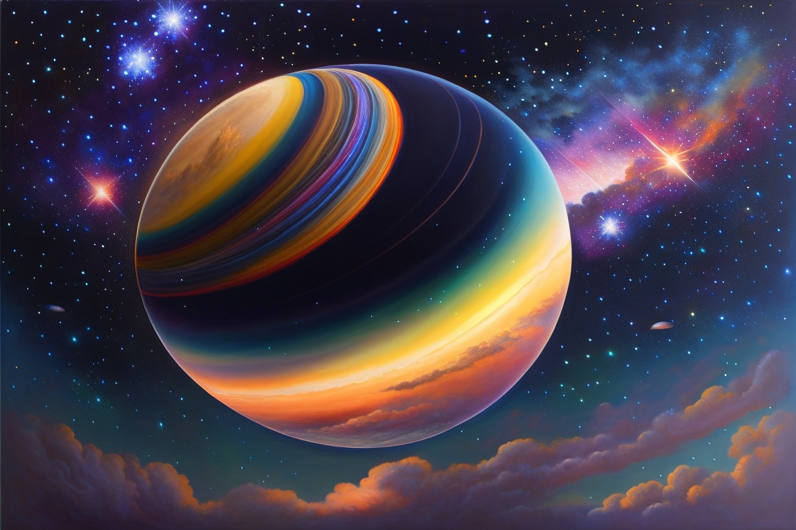 Lexica - Planet dancing in sky, stars, painting, detailed, hyper ...