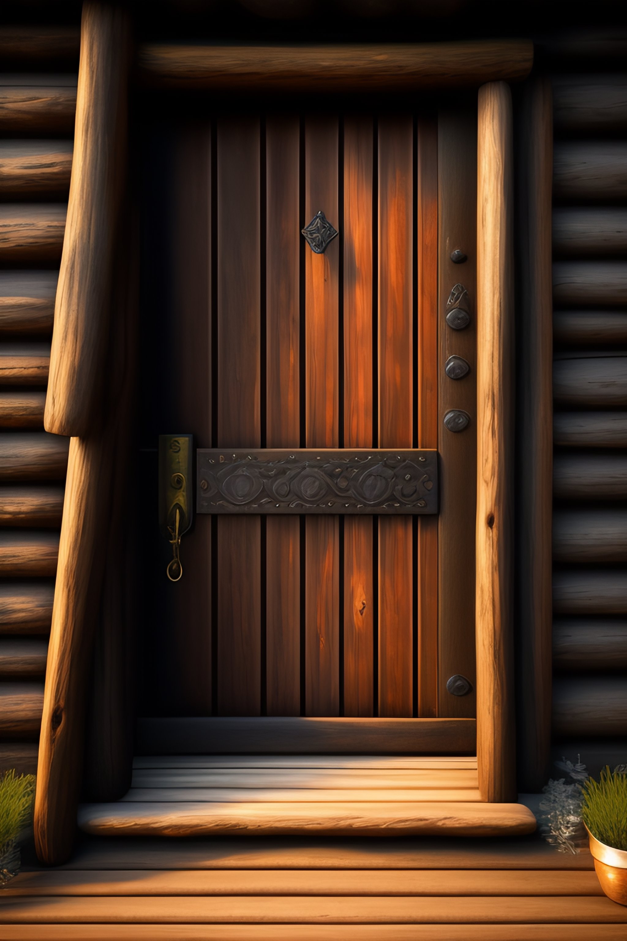 Lexica - Old door of a cabin with large rusty padlocks, it is that you ...