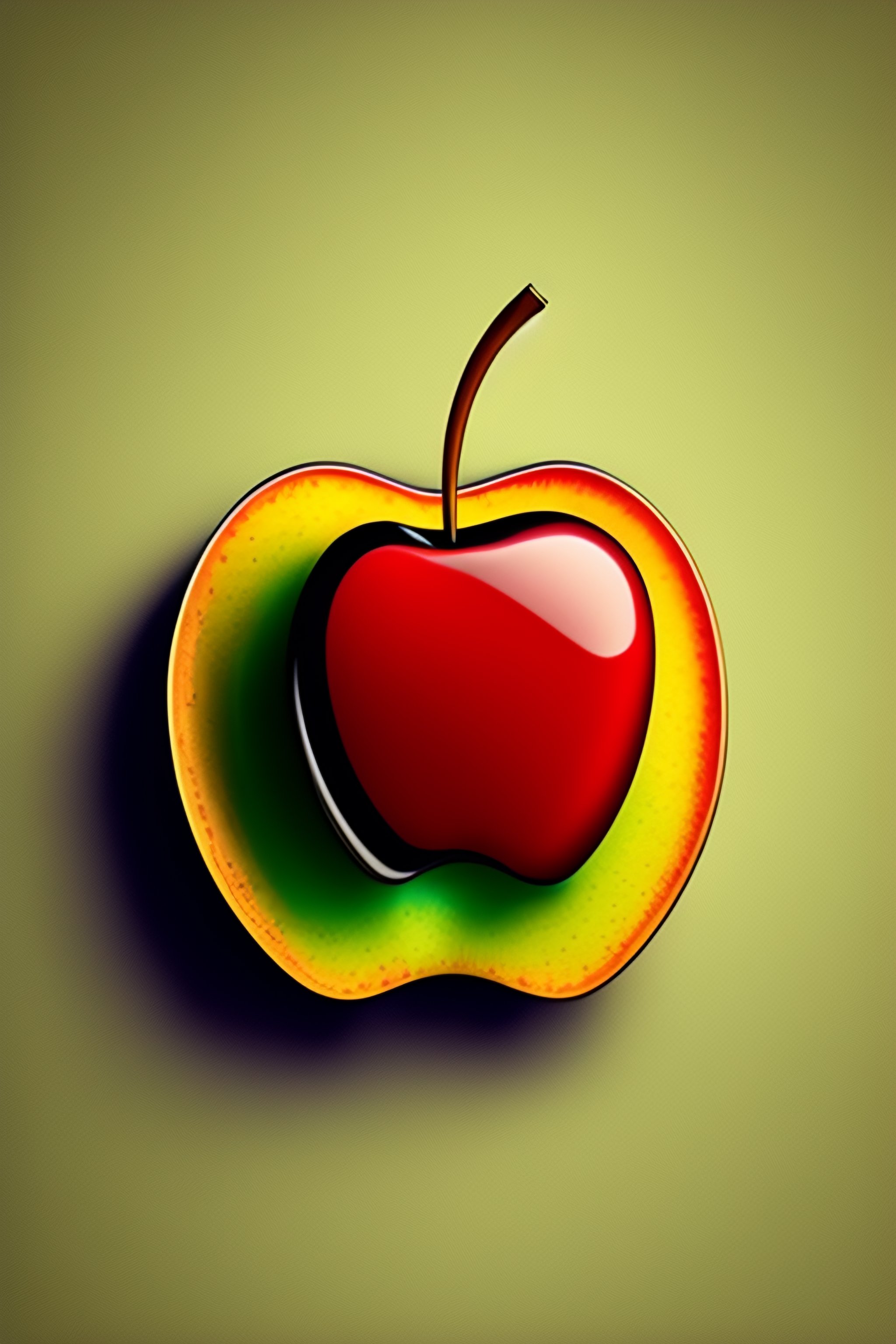 Lexica - The Apple logo is a stylized apple shape with a bite taken out ...