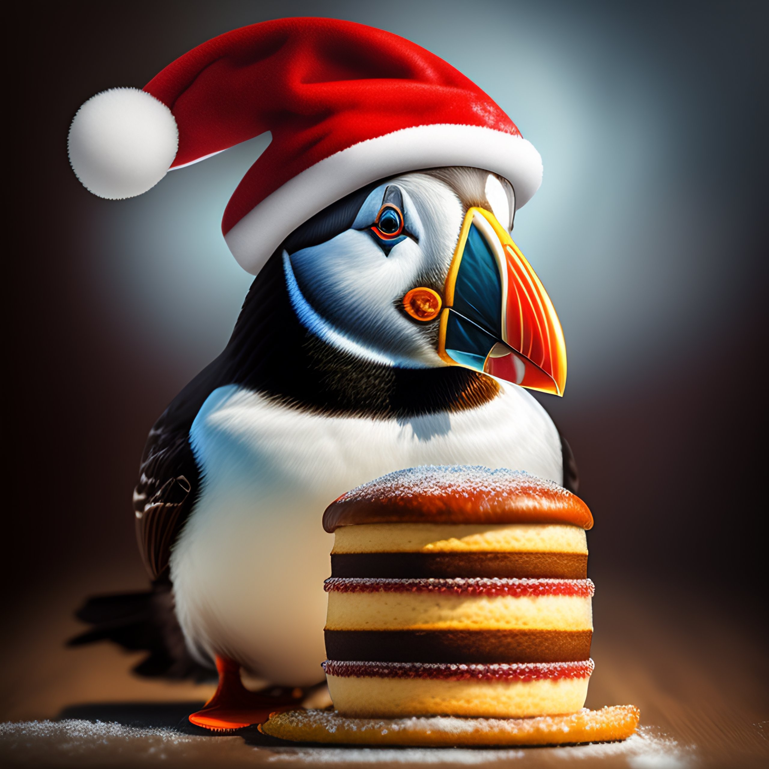 Lexica - Beautiful and bright advertising, painting of a puffin in ...