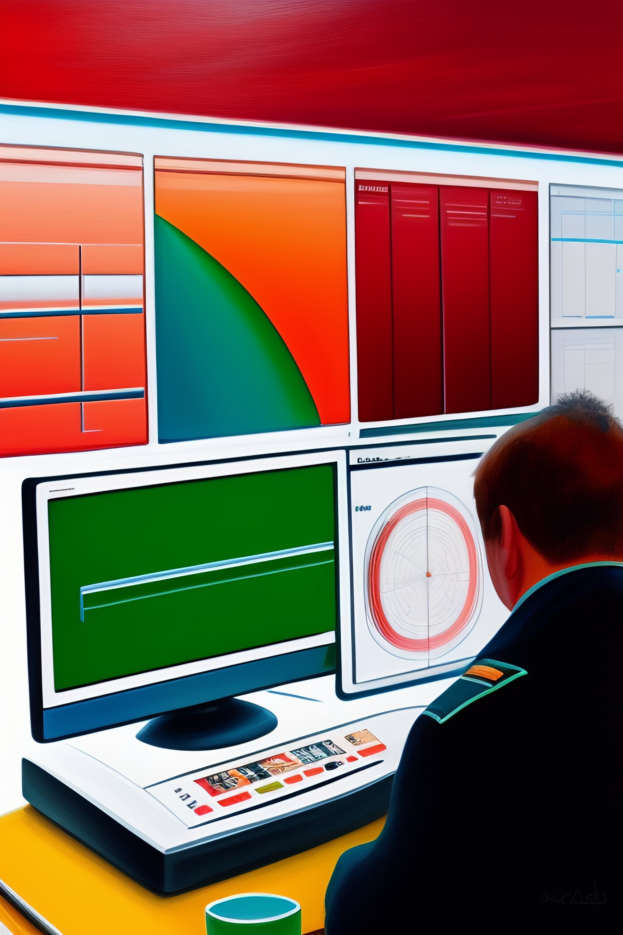 Lexica - Color line drawing of an web 3 explorer human learning about ...