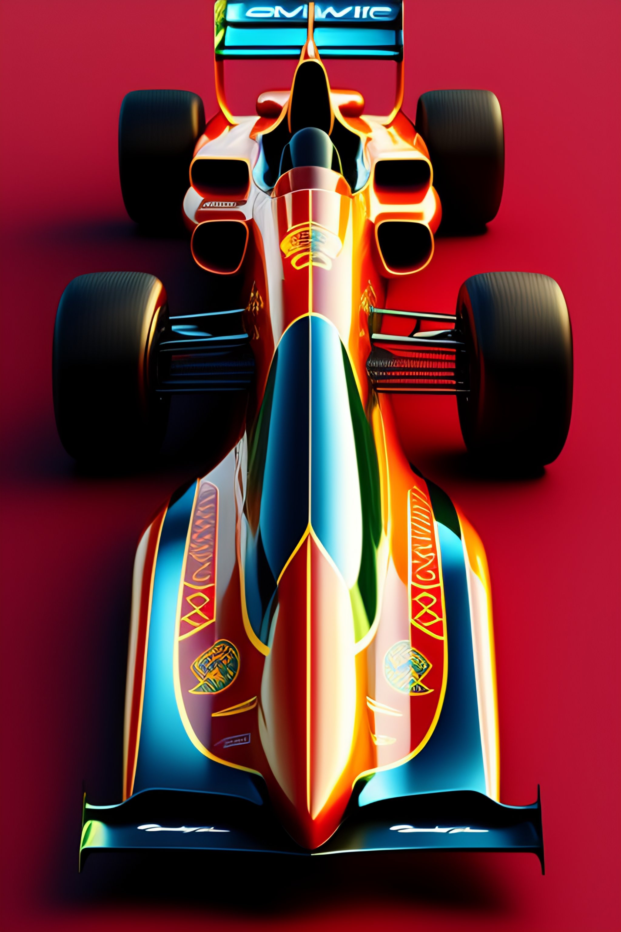 Lexica - Formula 1 Car with Incan patterns