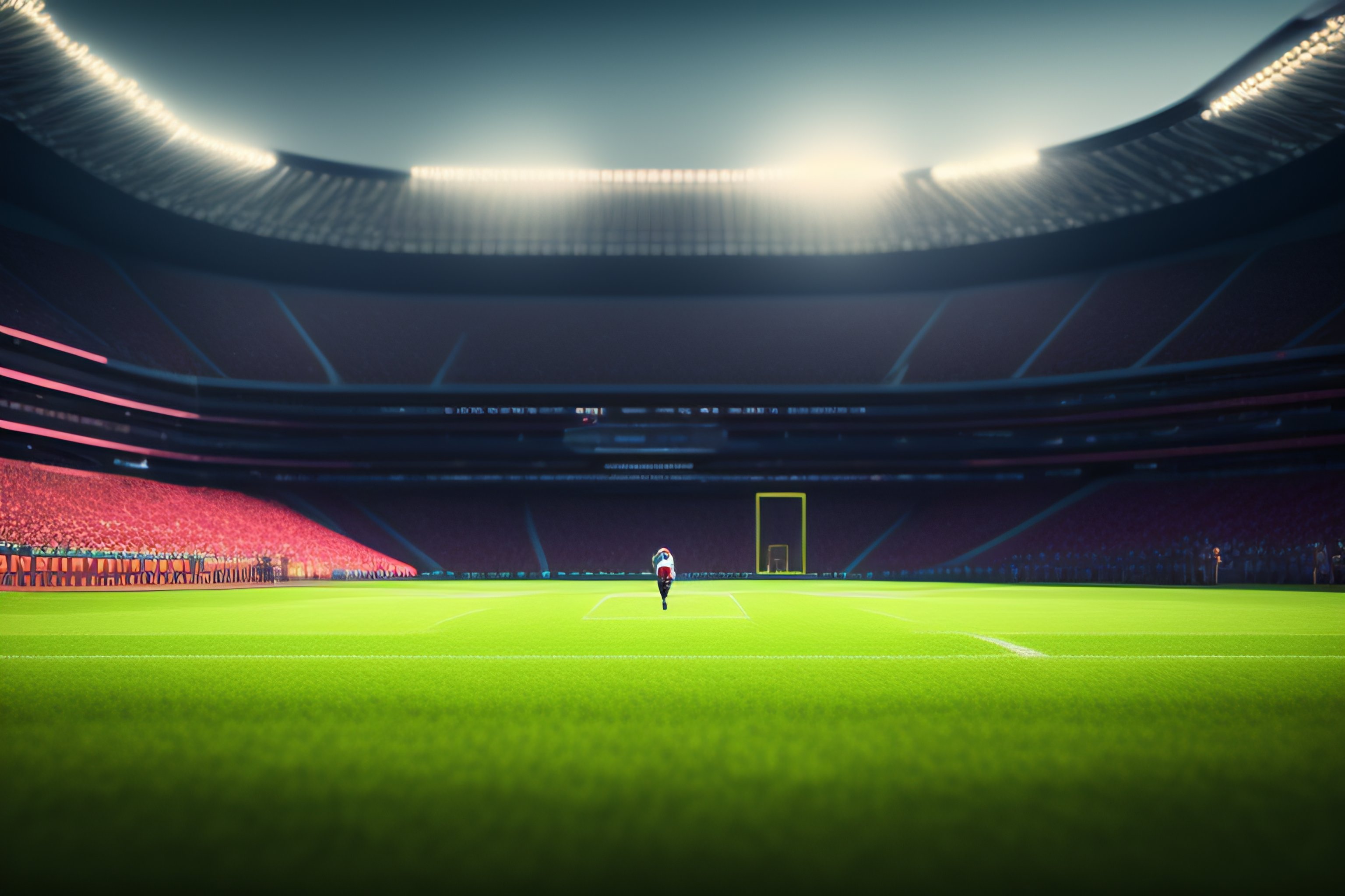 Lexica - Football stadium realistic, camera pov down to top
