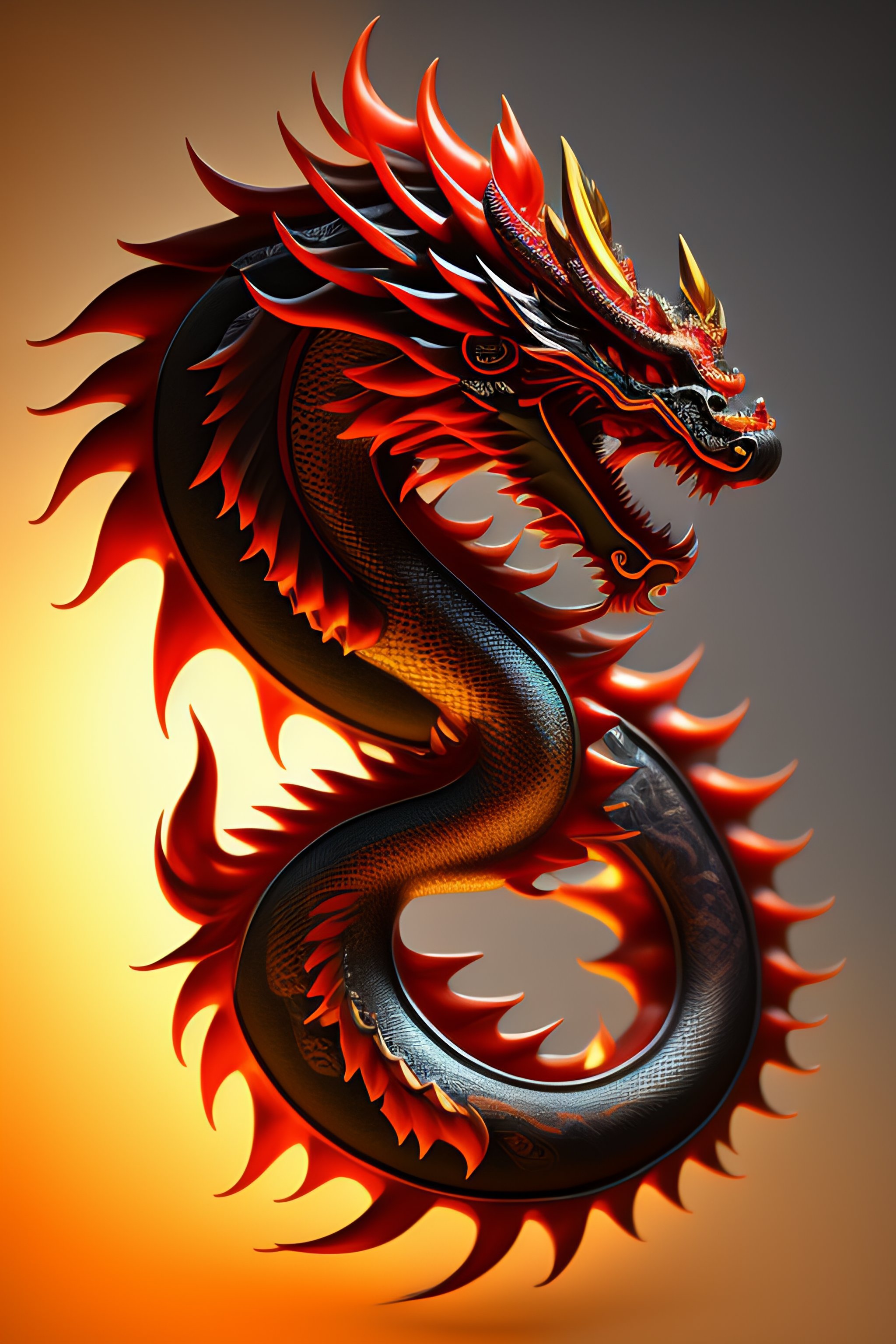 Lexica - A tribal Chinese dragon tattoo by Eiichiro Oda, high poly ...