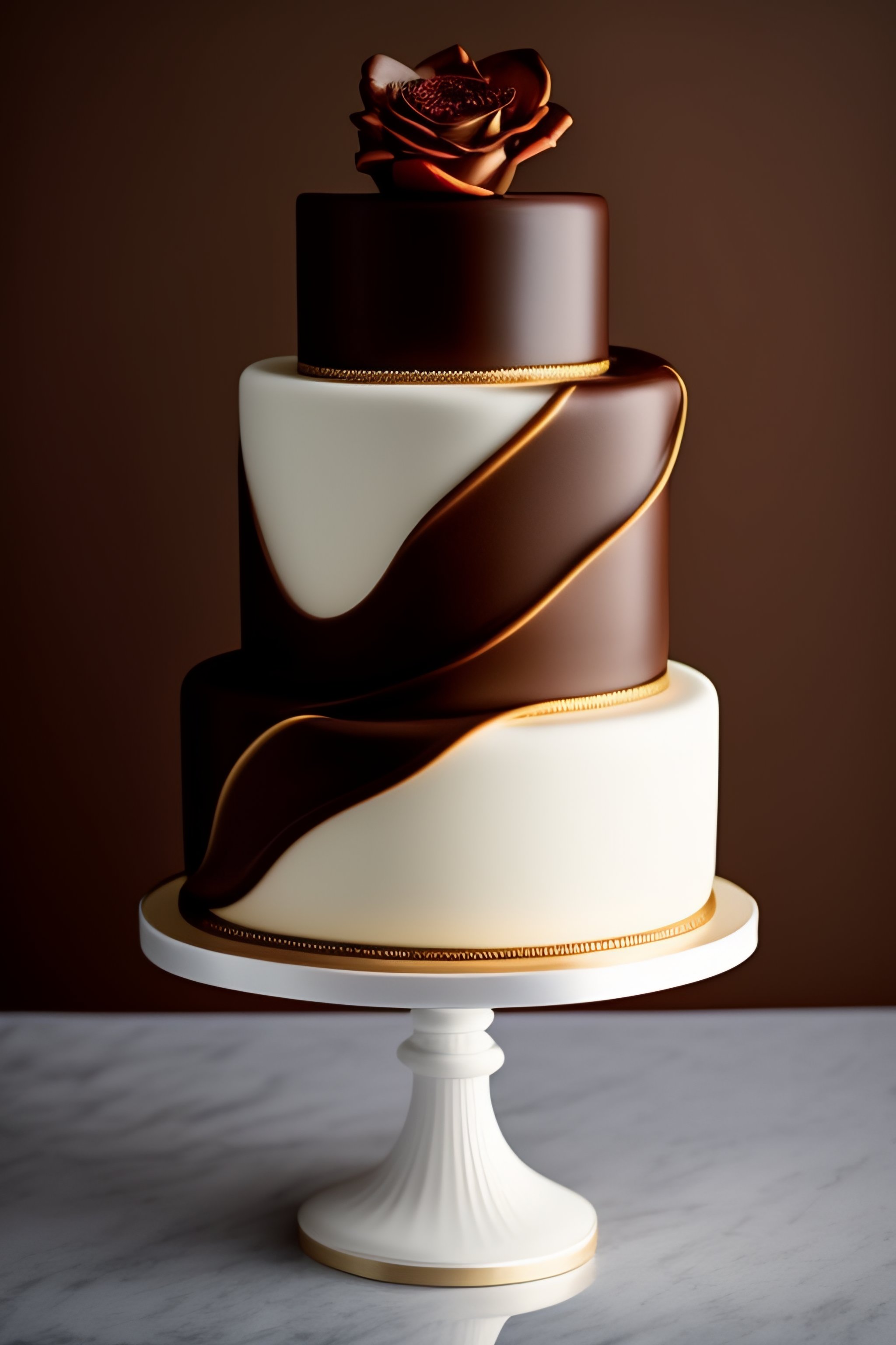 Lexica - Chocolate roses wedding cake topped with bridegroom