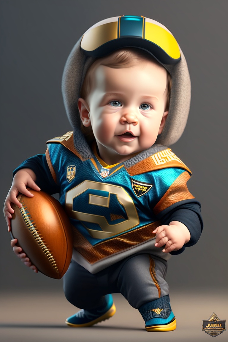 Lexica - Baby trevor lawrence throwing an american football, in a ...