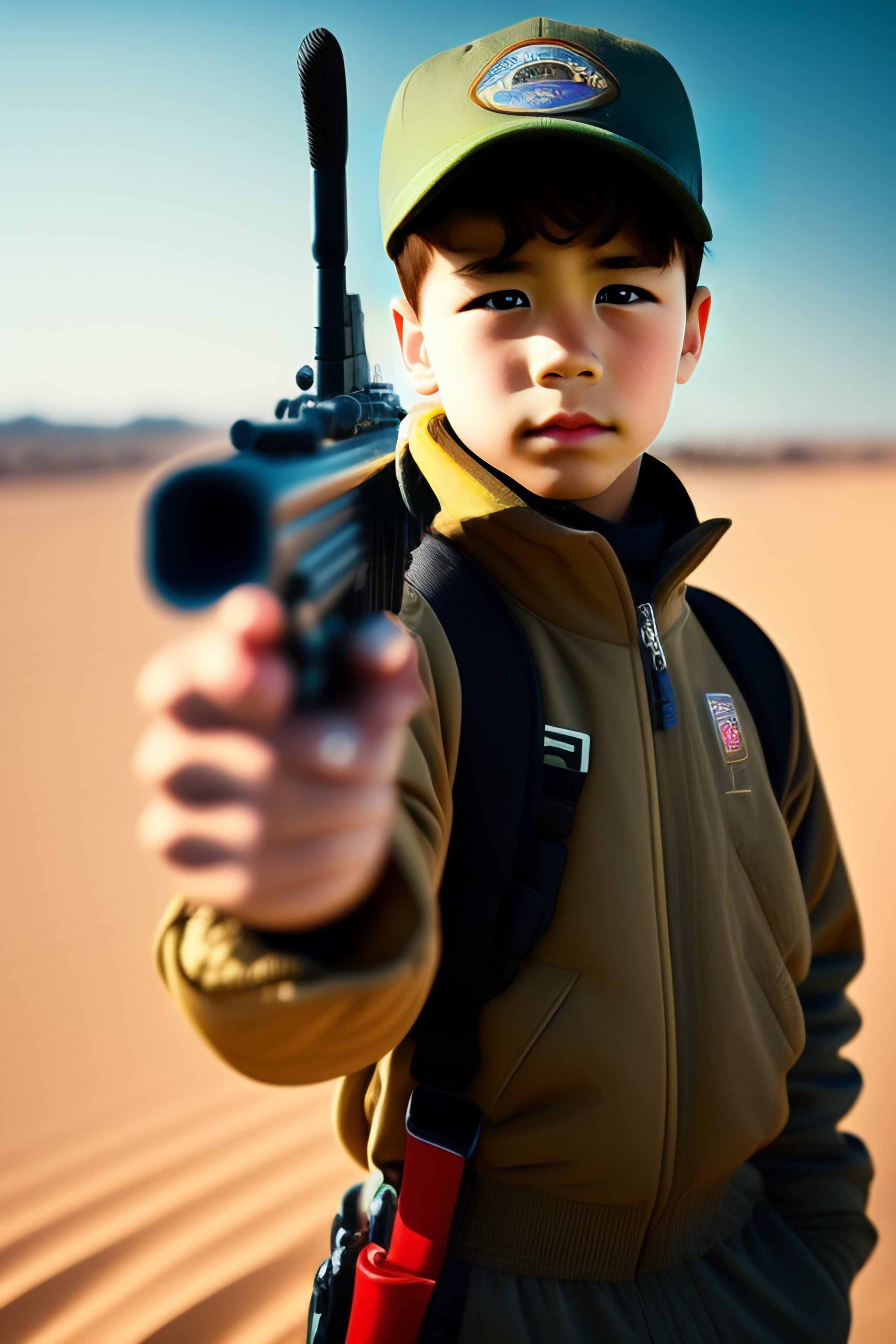 Lexica - Cute boy with a gun