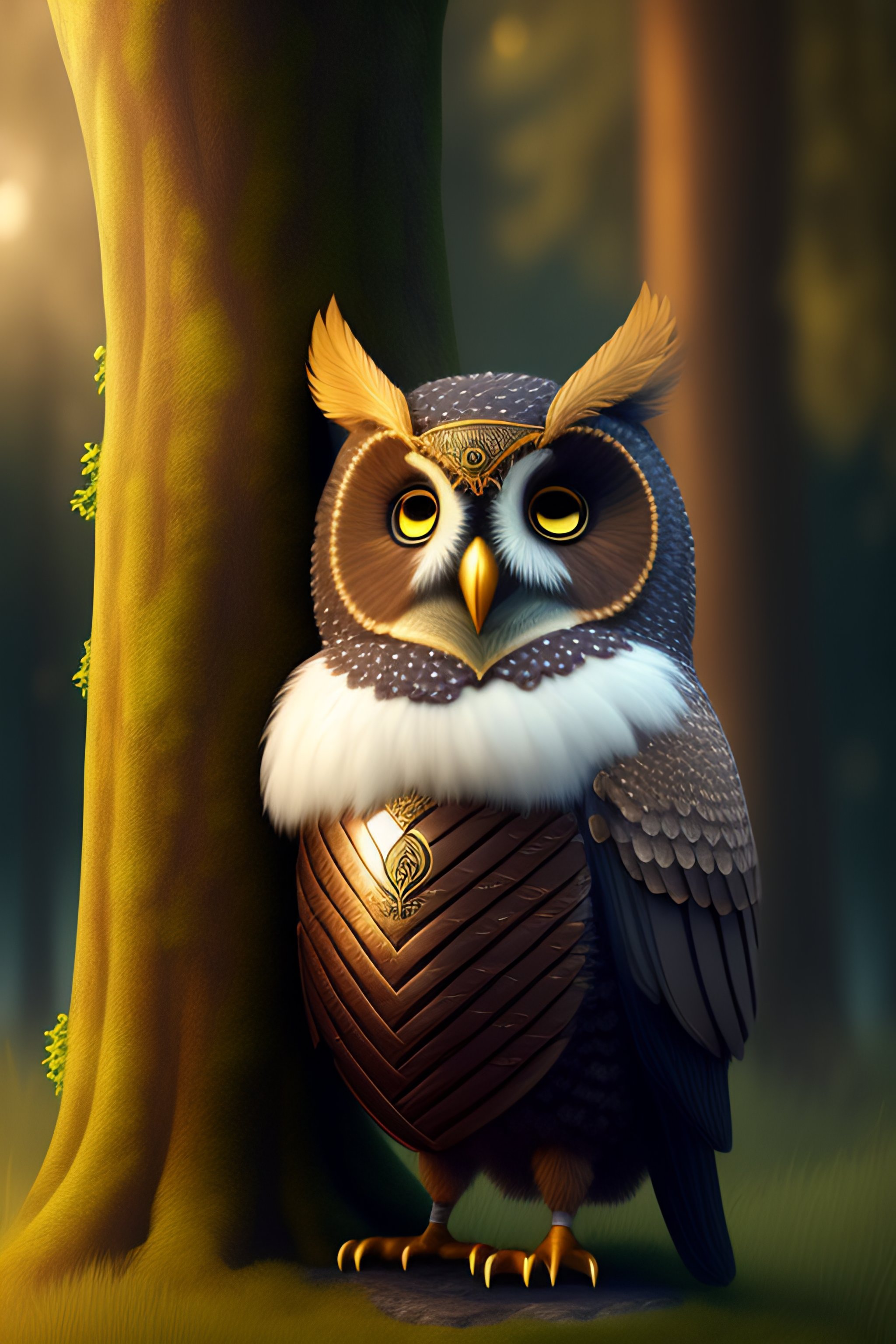 Lexica - A detailed, highly realistic anthropomorphic owl with a viking ...