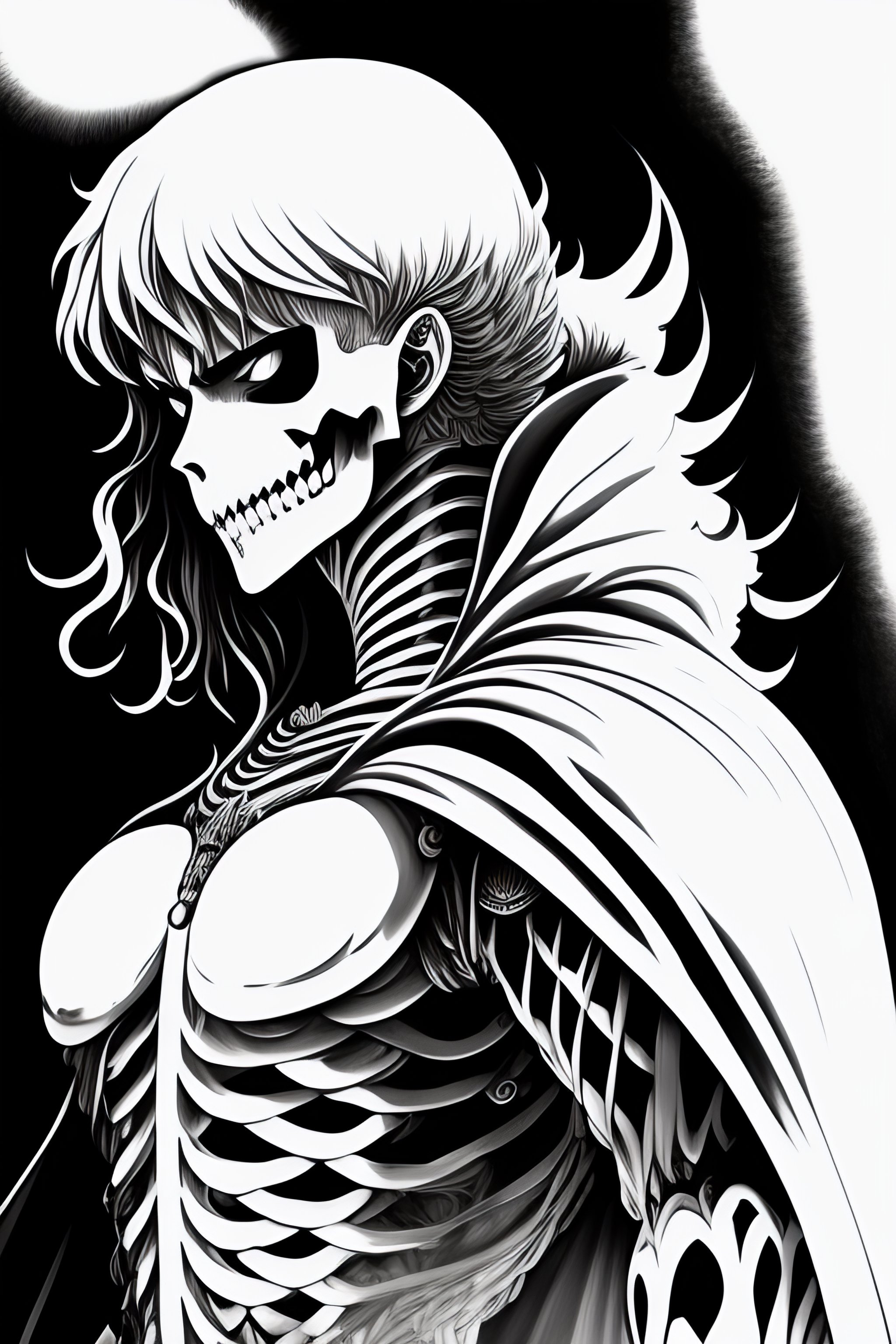 Lexica - Skeleton, black and white, berserk manga, Kentaro Miura ...