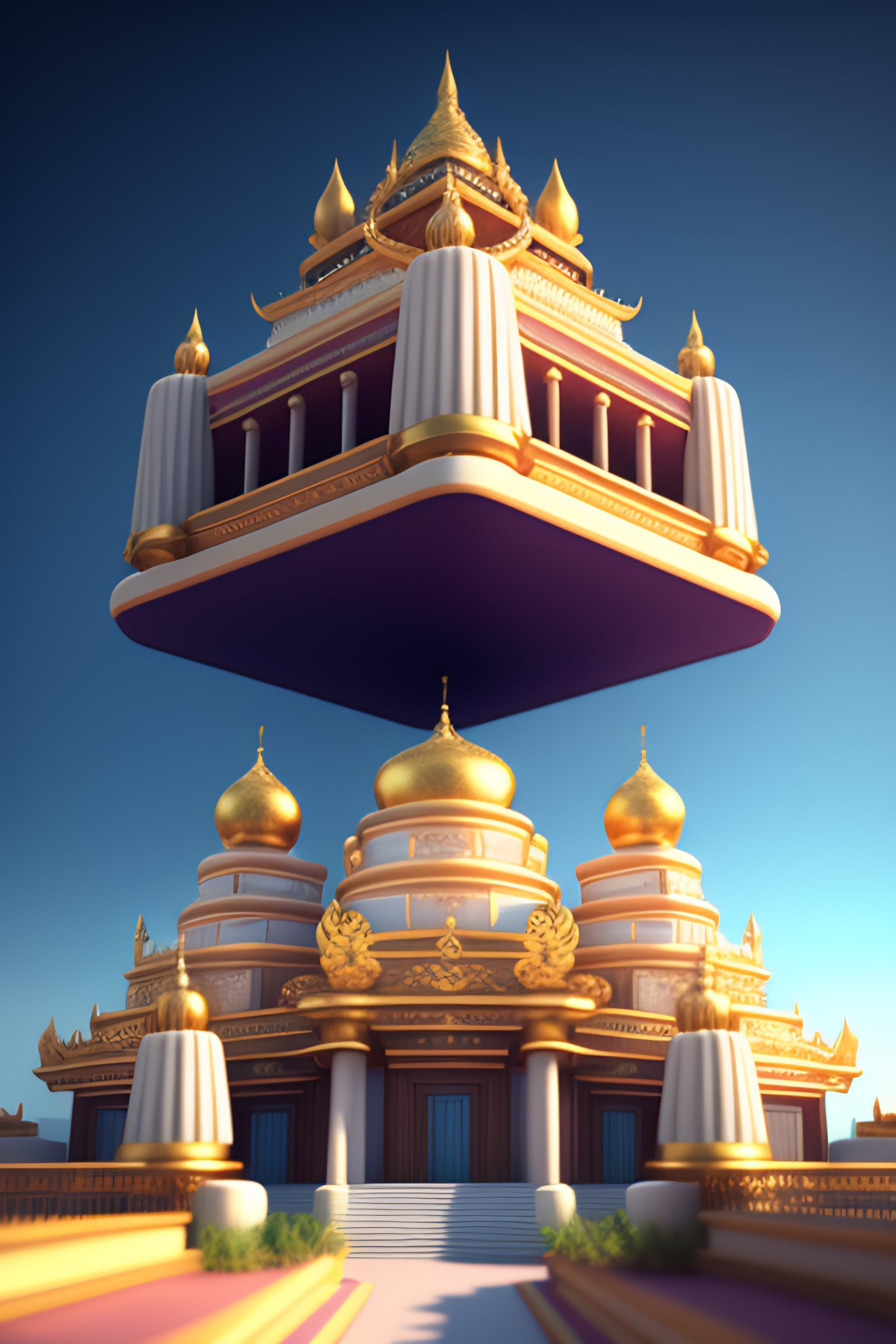 Lexica - A beautiful 3D matte painting of Goddess temple in heaven by ...