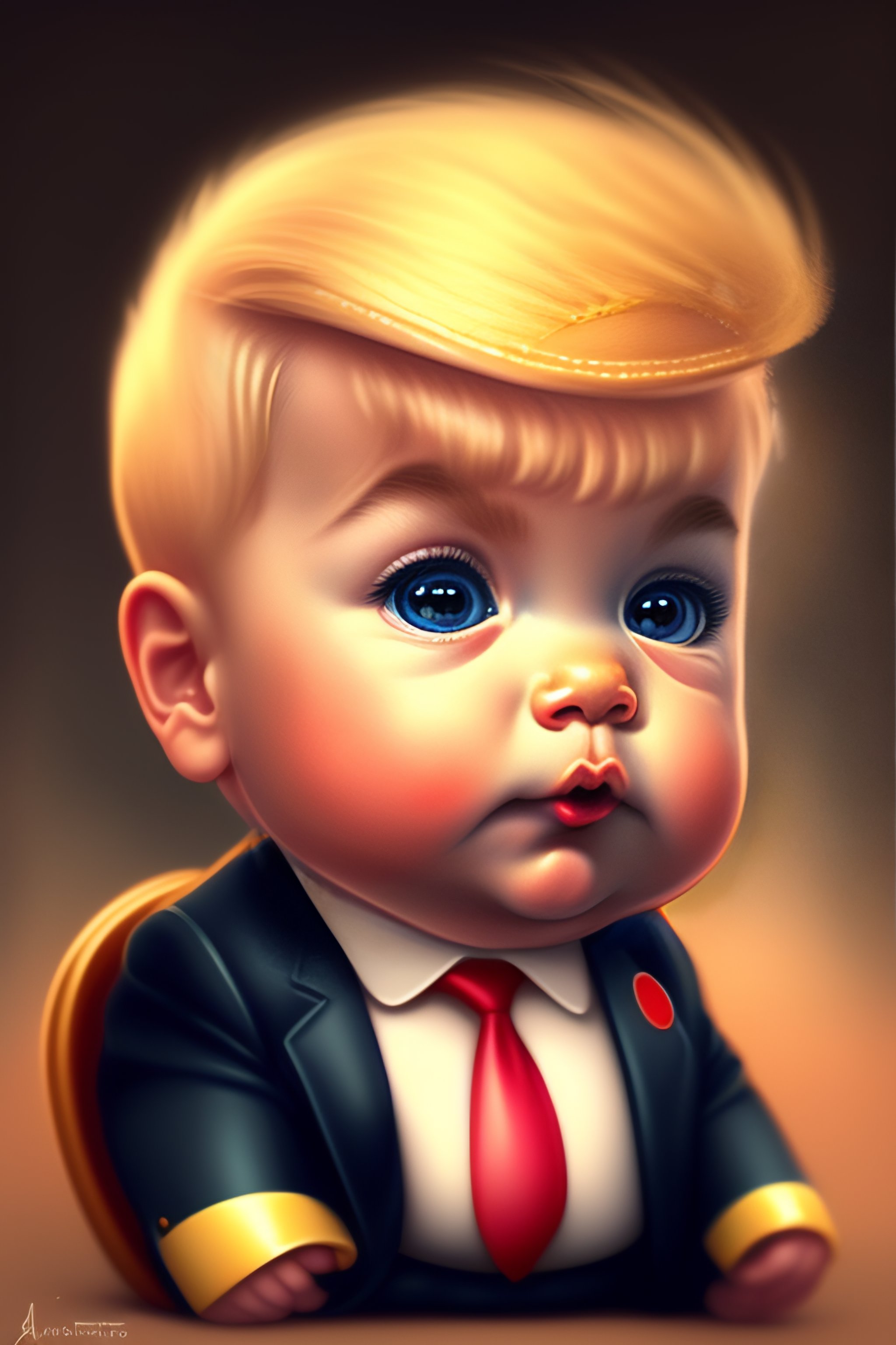 Lexica - Cute and adorable cartoon, donald trump, baby, fantasy ...