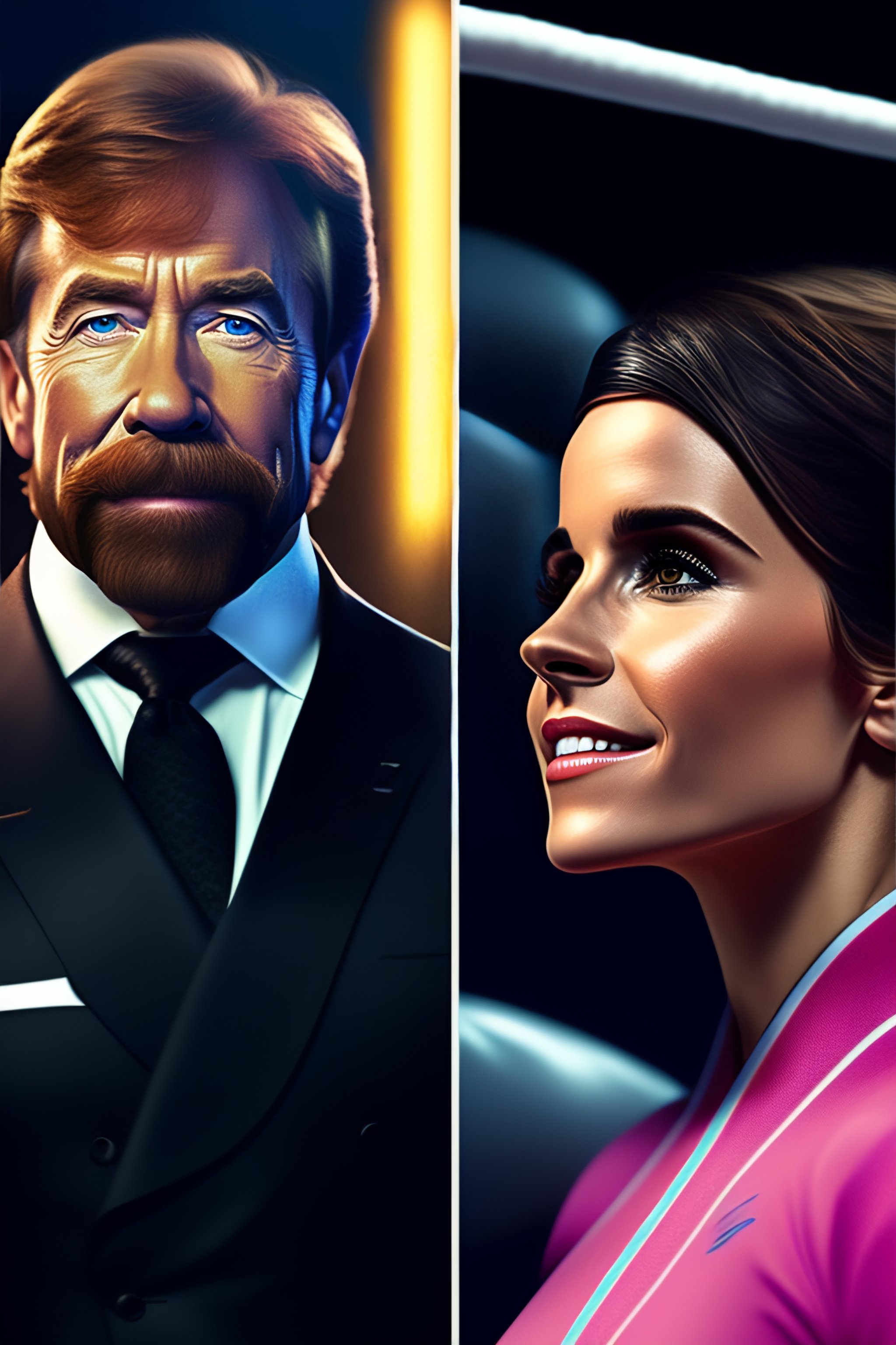Lexica - Chuck Norris boxing with Emma Watson and Albert Einstein, 4k, hdr