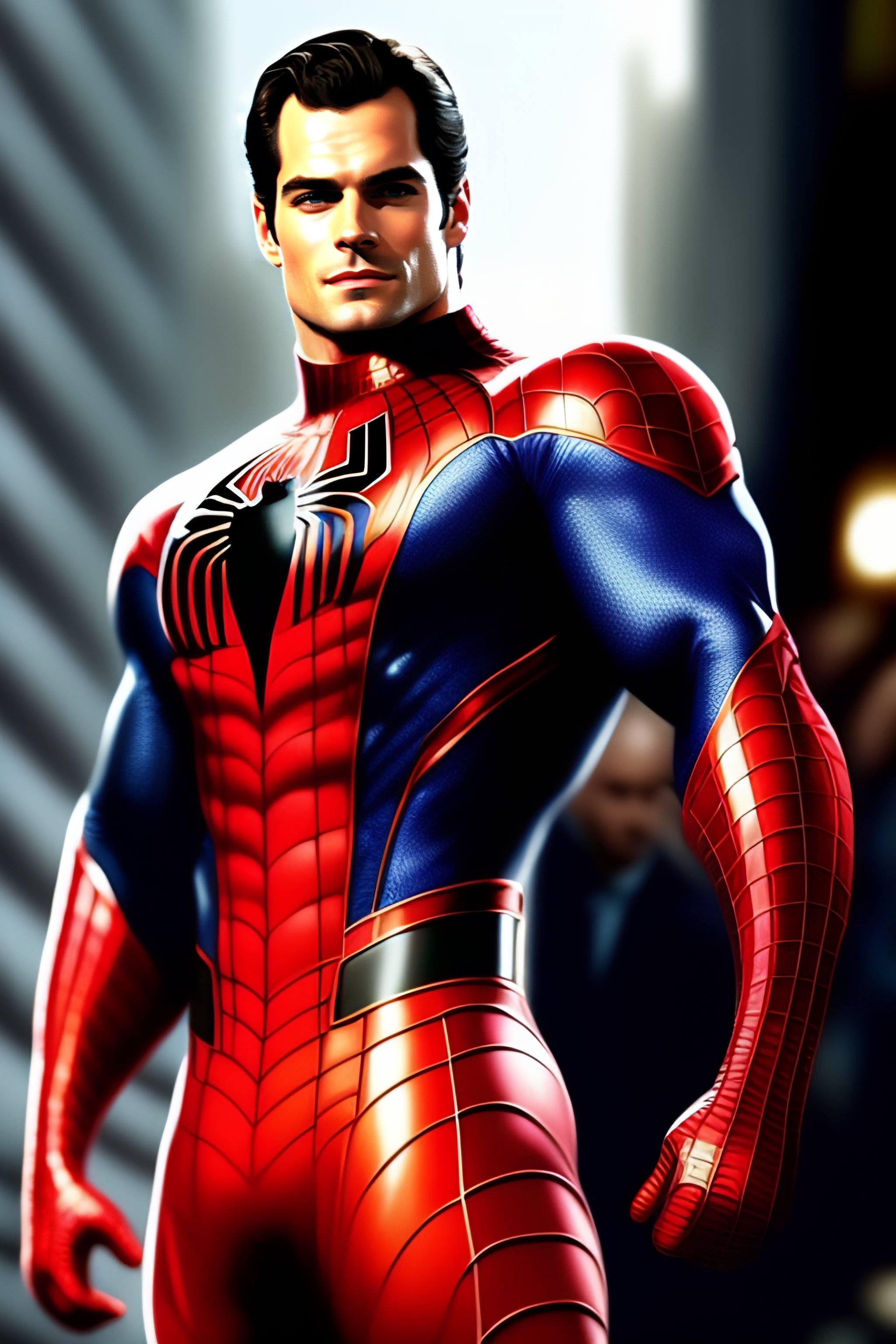 Lexica - Henry cavill in a spiderman 2099 suit