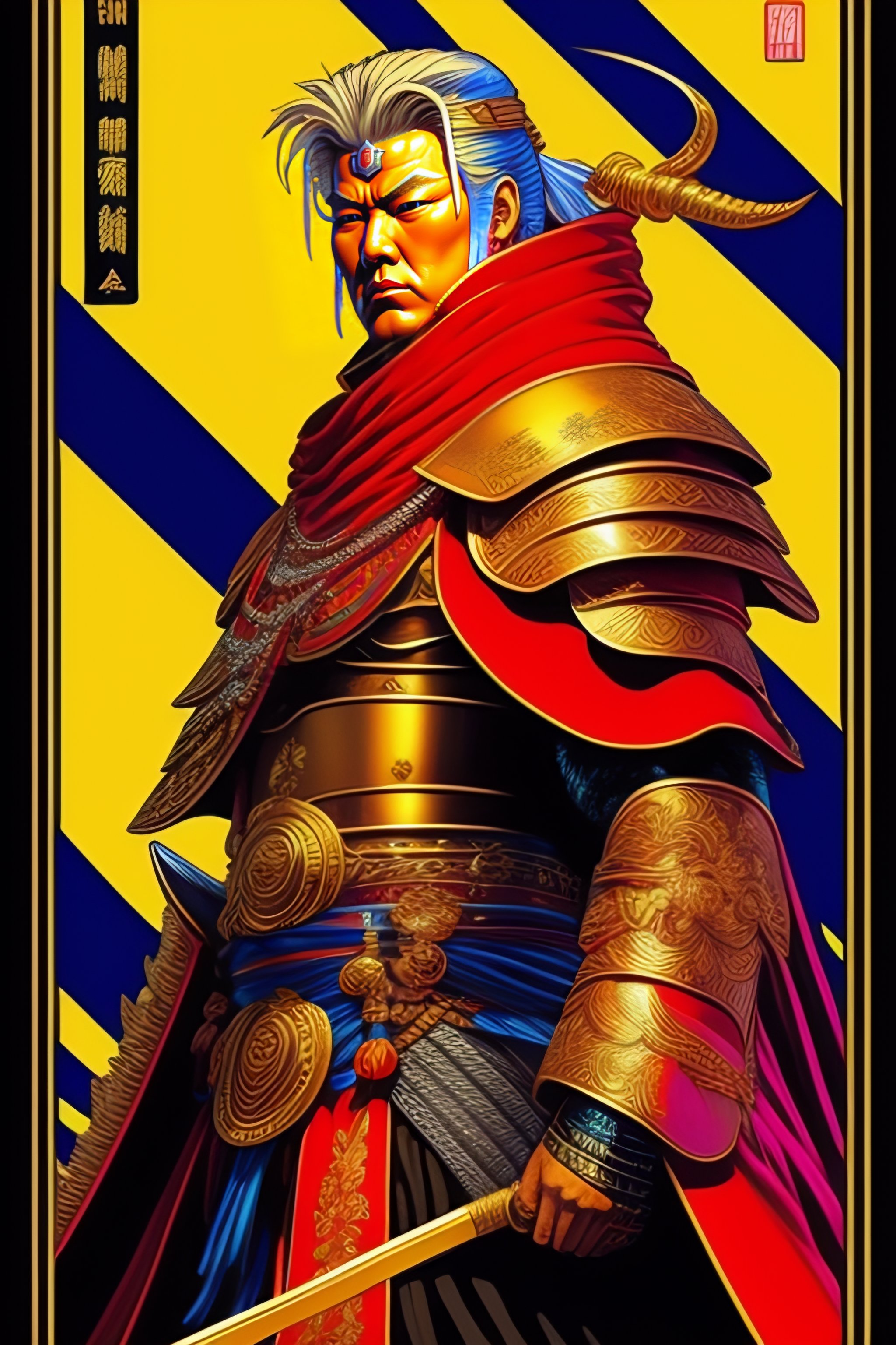 Lexica - Poster of donald trump as a samurai, wearing cyberpunk ...