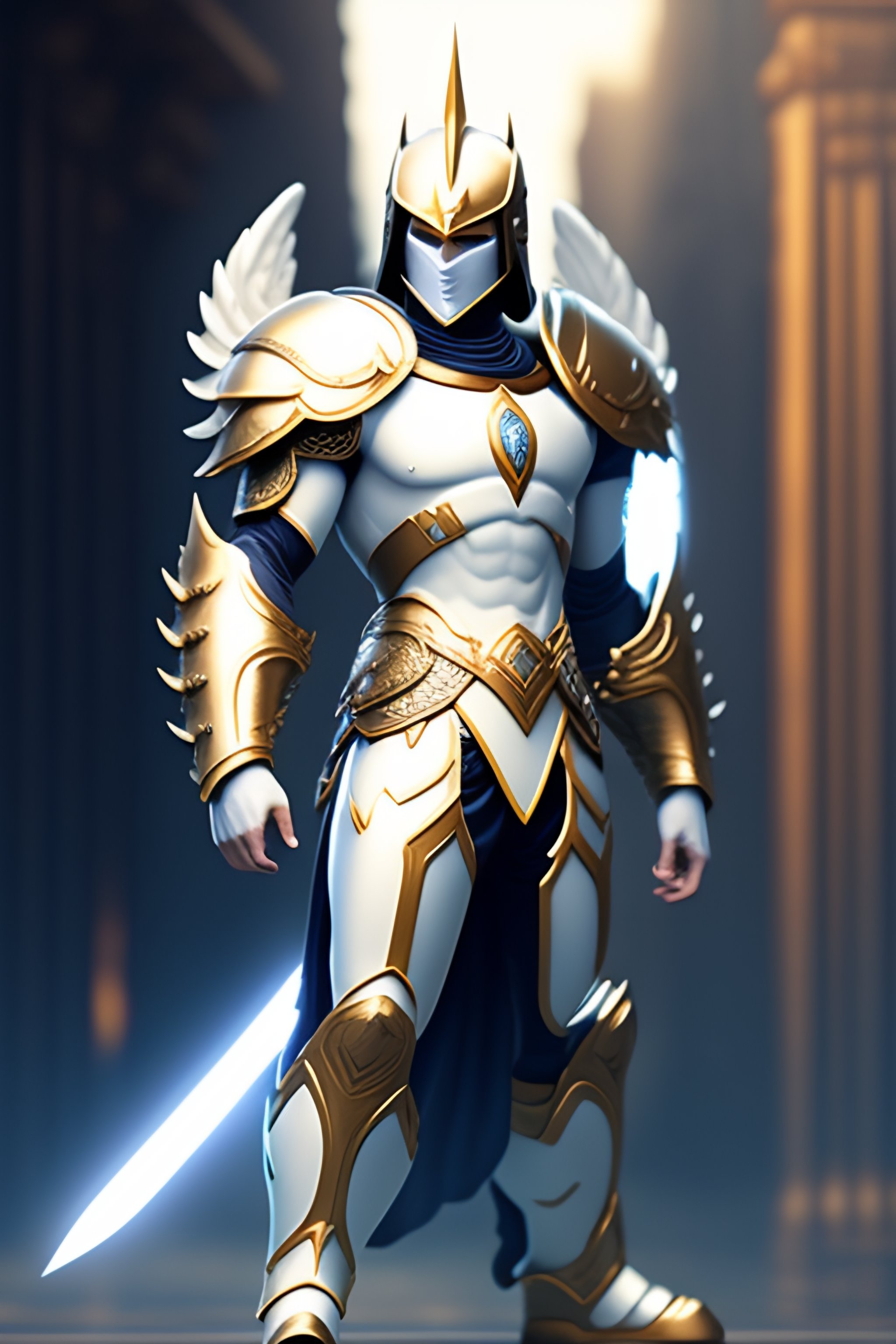 Lexica - Angel man armor white sword