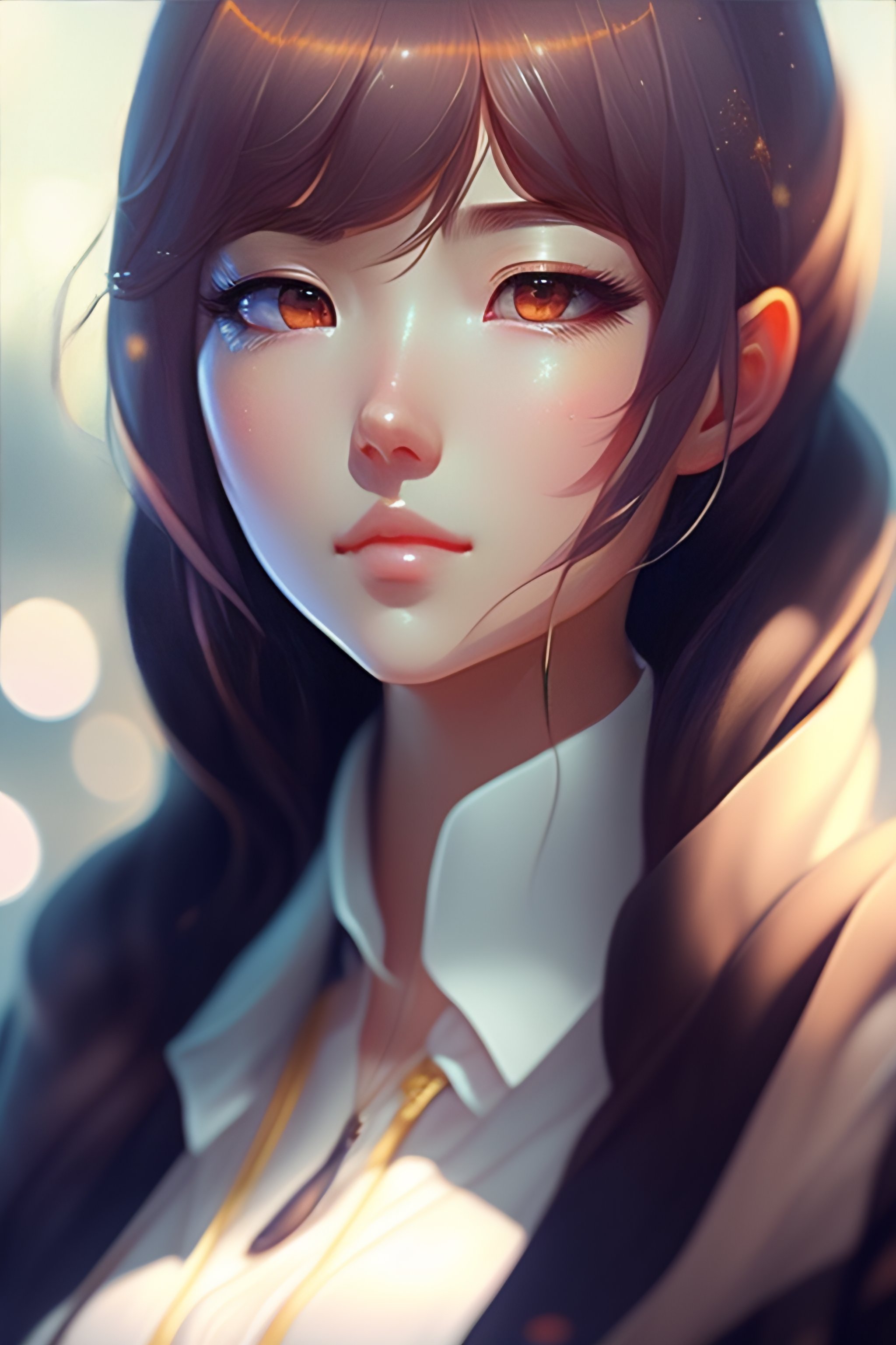 Lexica - Smooth soft skin, big dreamy eyes, symmetrical, anime wide ...