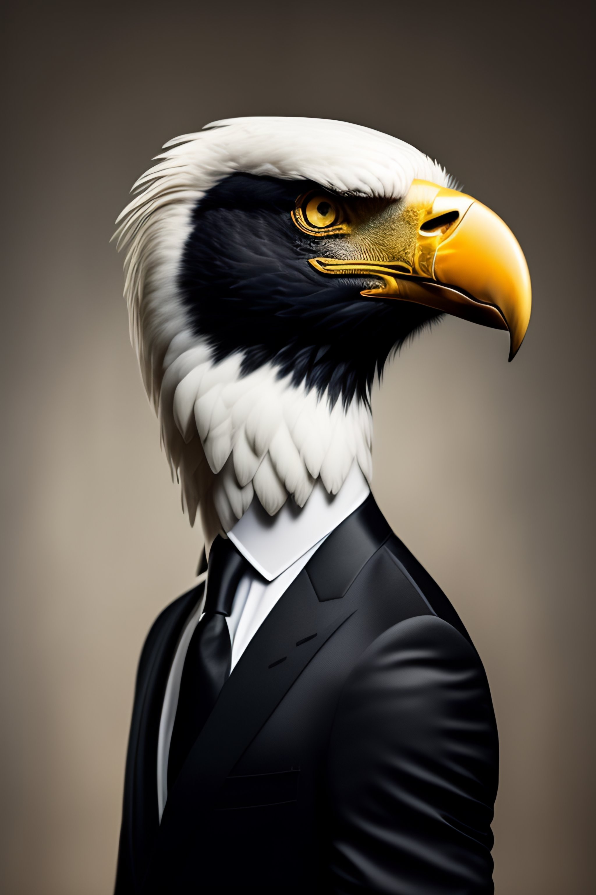Lexica - A cool bald eagle head. powerful wearing human clothes wearing ...
