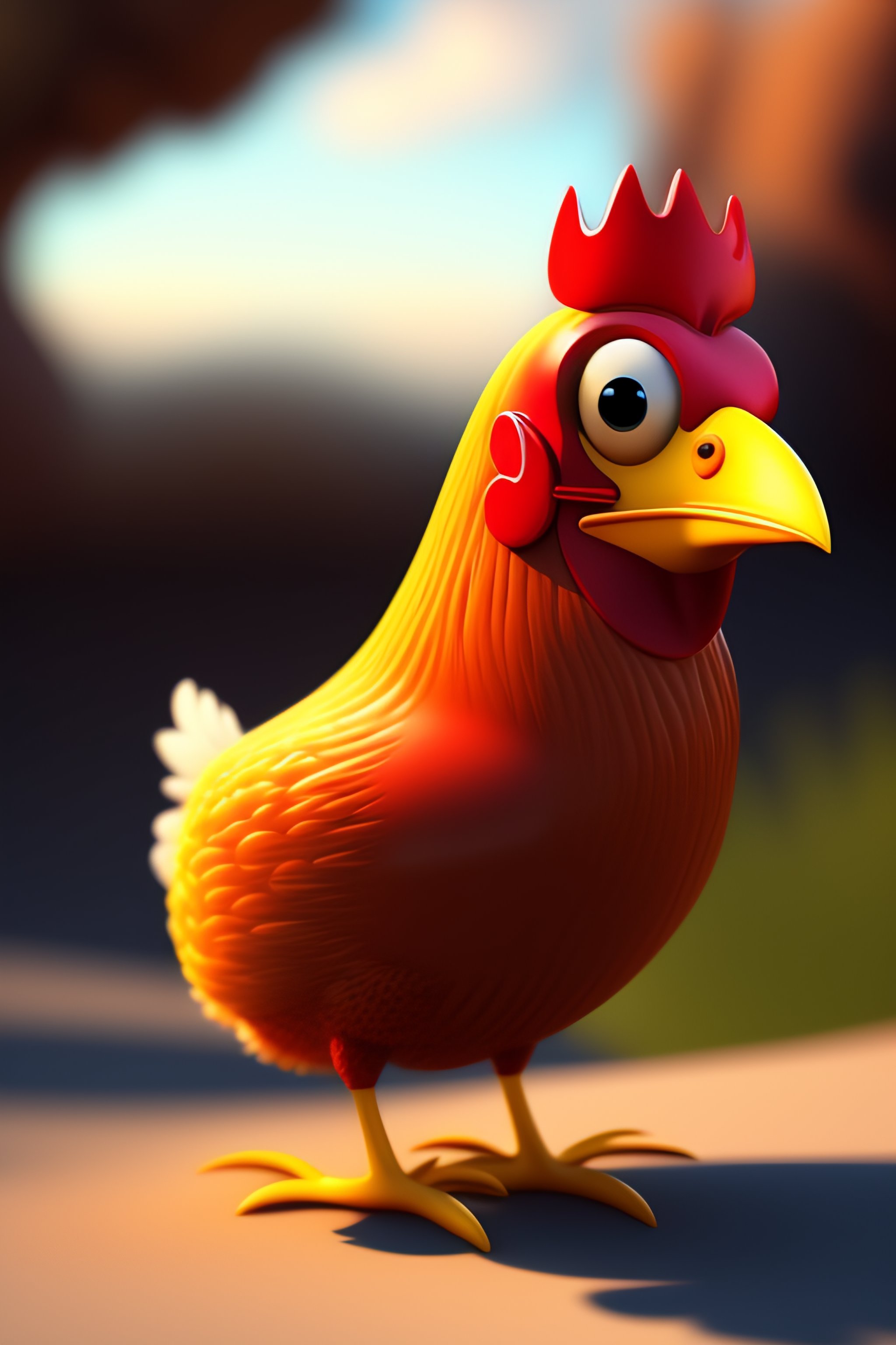Lexica - Stupid Chicken. 3D Cartoon