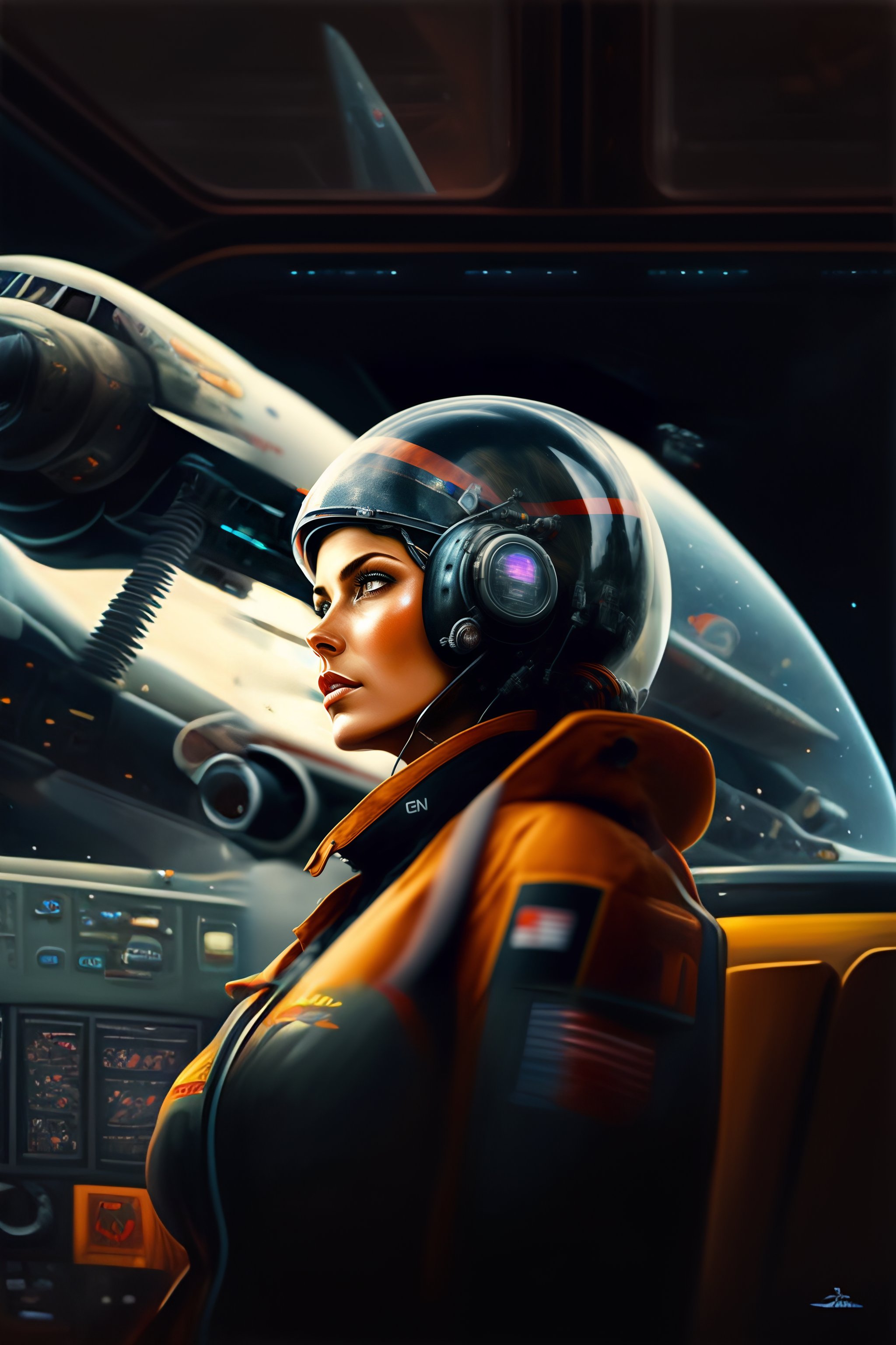 Lexica - Cyborg pilot Russian women, interior cockpit, hyperdetailed ...