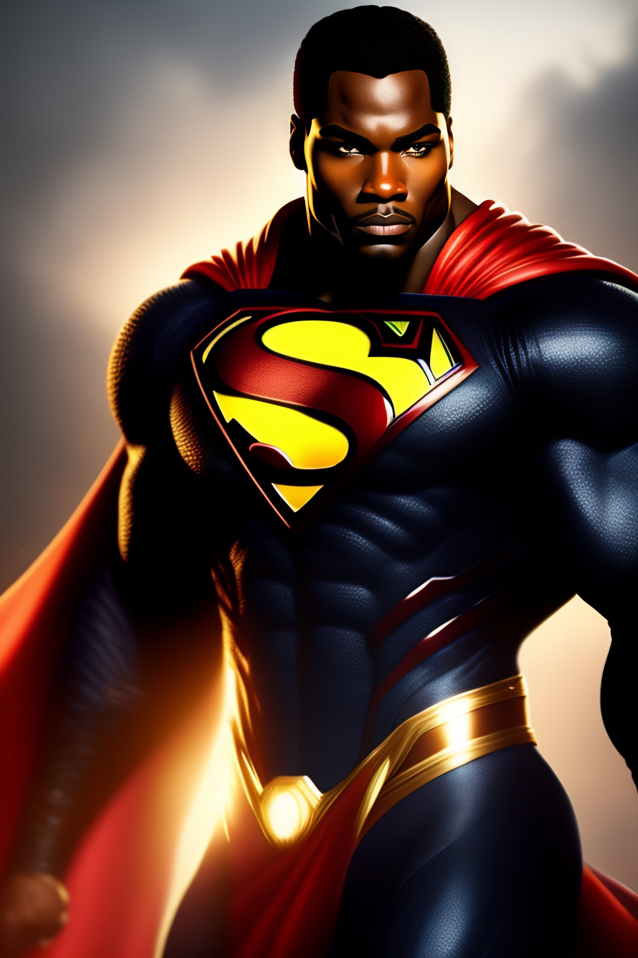 Lexica - Create a black superman who is resistant to kryptonite