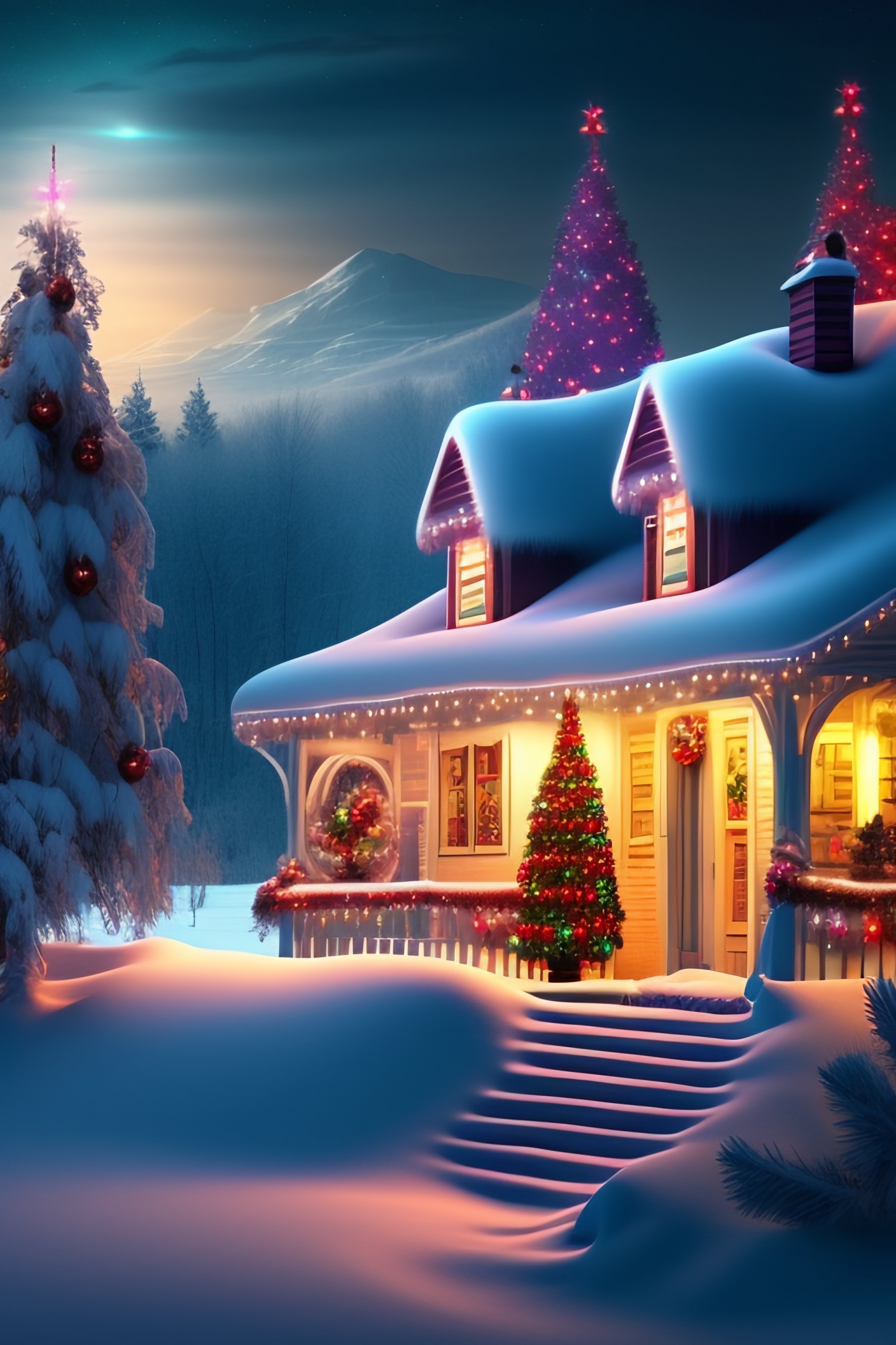 Lexica - City with cristmas view, christmas concept house, cristmas ...