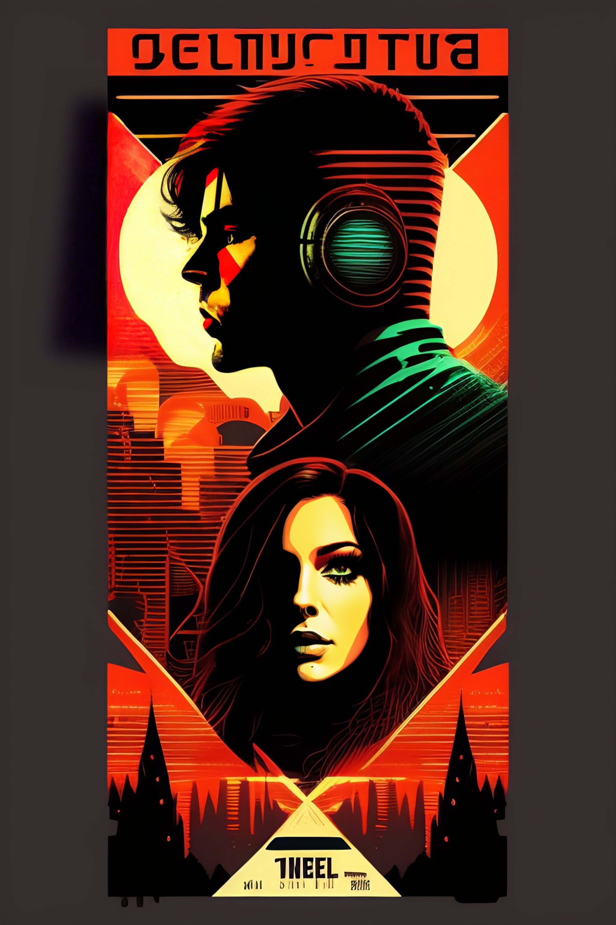 Lexica - Vector, graphic novel, grunge, geometric horror tshirt design