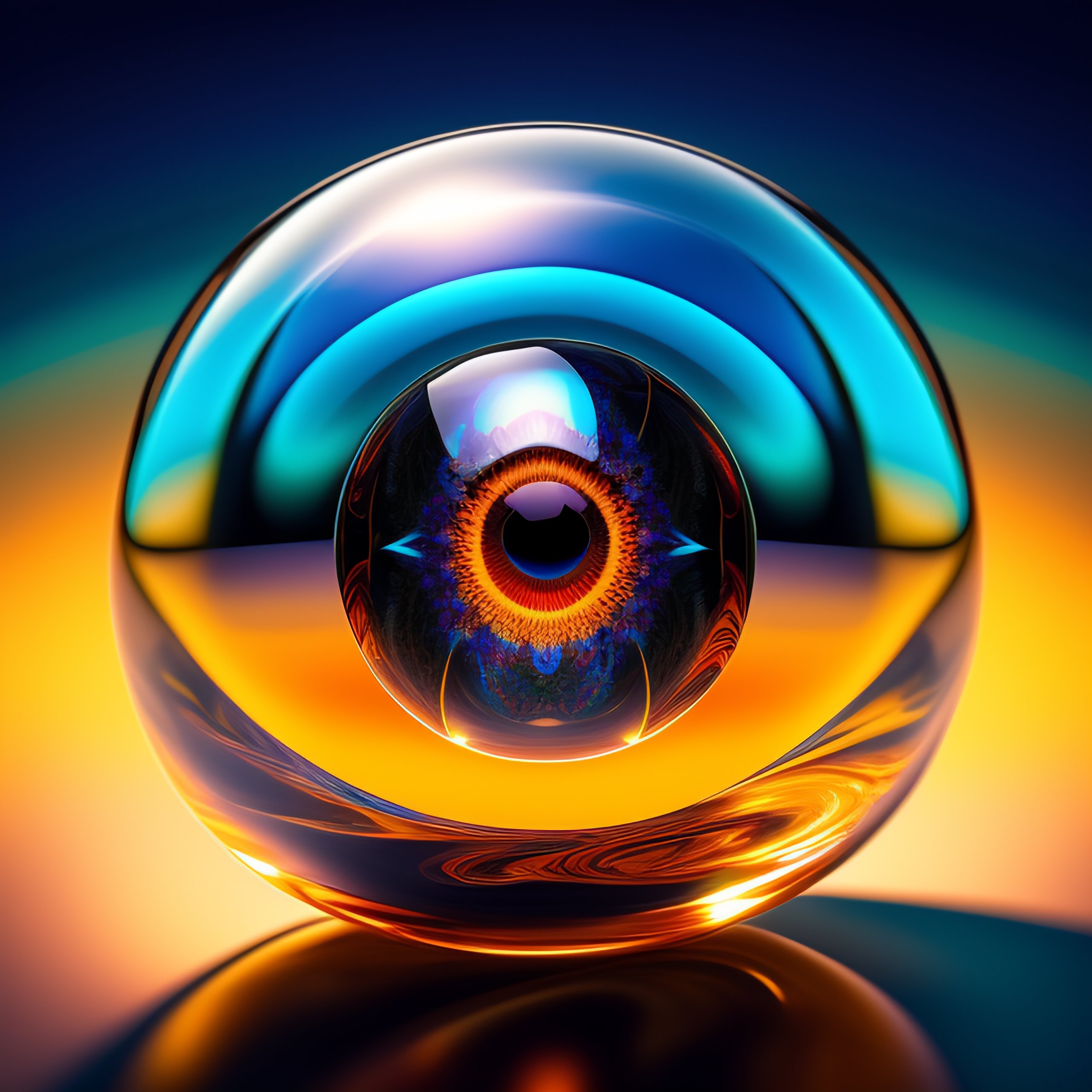 Lexica - Misterious eye inside a cristal ball , highly detailed, deco ...
