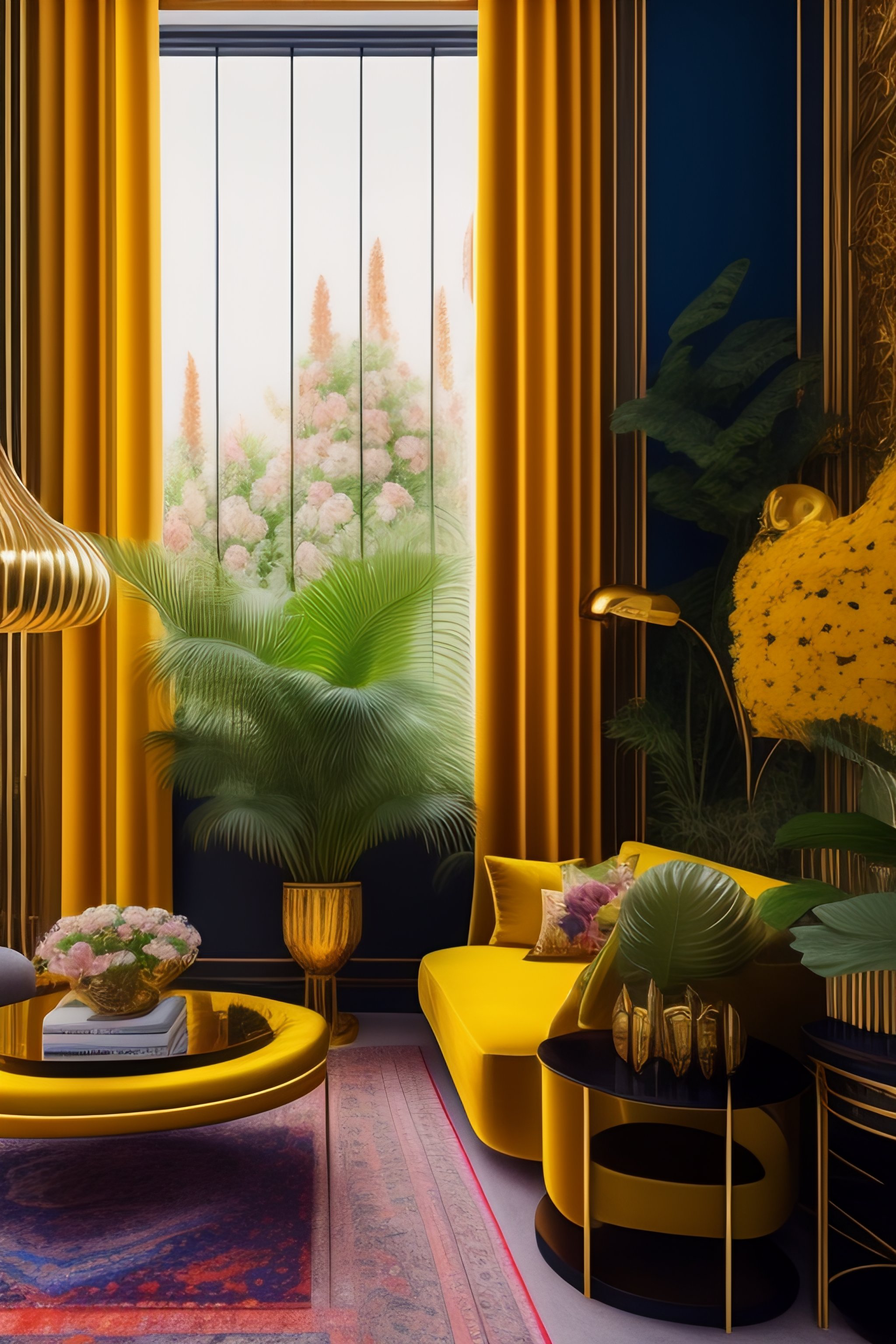 Lexica - Photo by Architectural Digest: Maximalist yellow {vaporwave ...