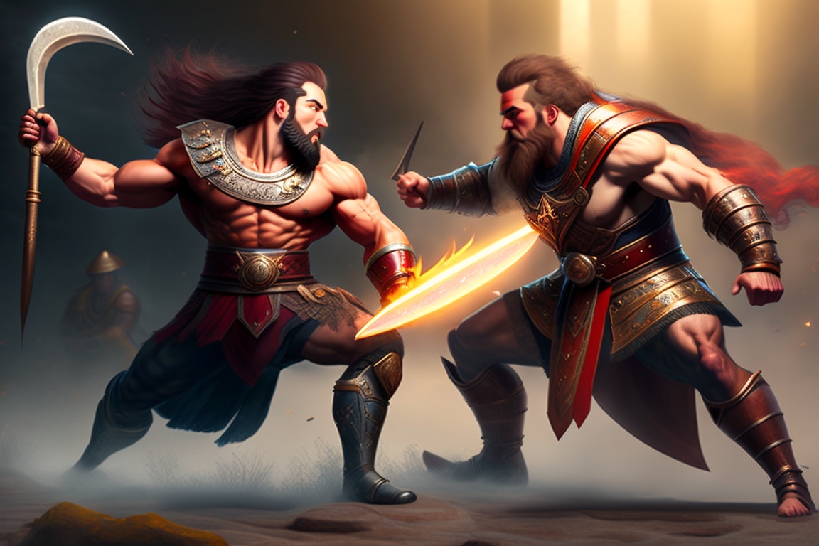 Lexica - Two warriors fighting. at the end one of them got defeated and ...