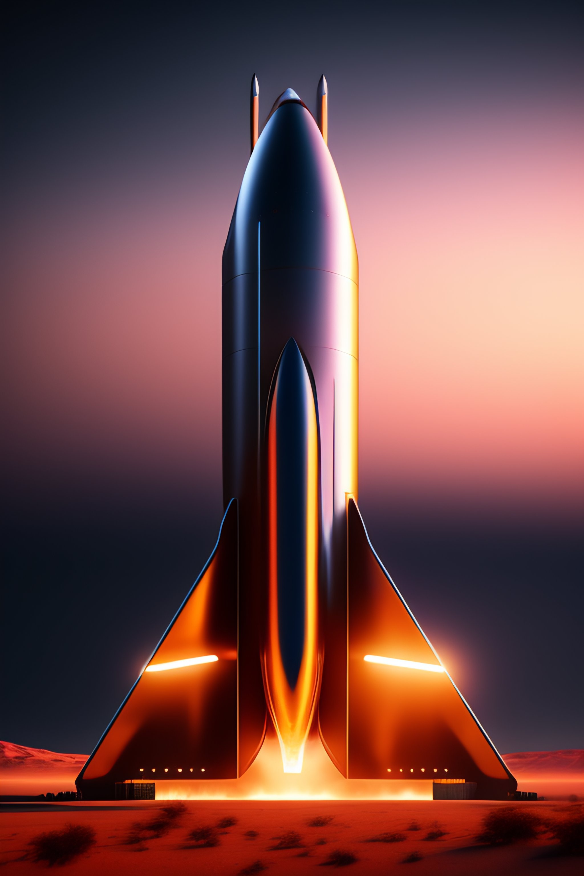 Lexica - 50mm Photograph of SpaceX starship designed by SpaceX landed ...