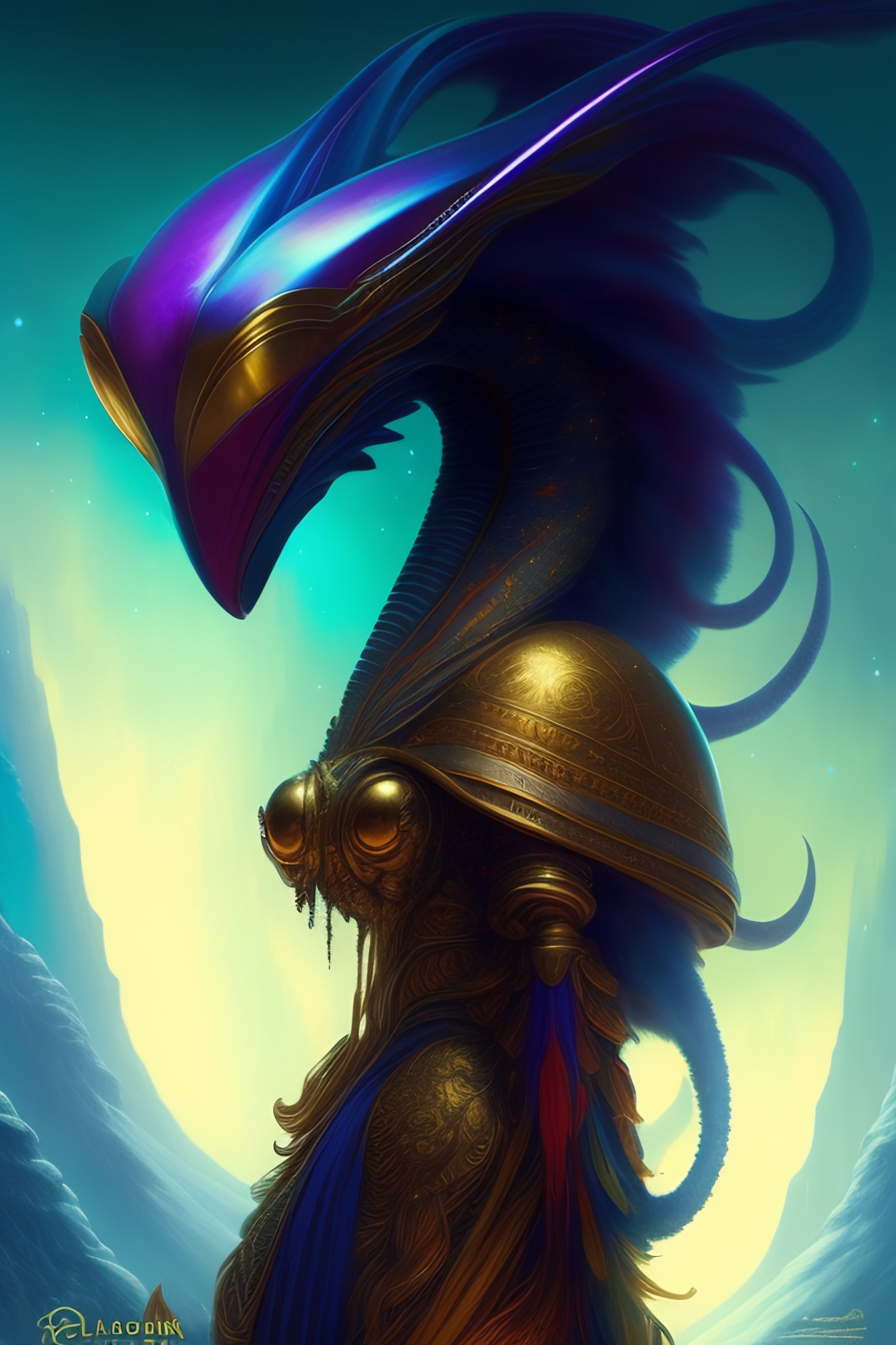 Lexica - Exquisite imaginative imposing alien creature poster art ...