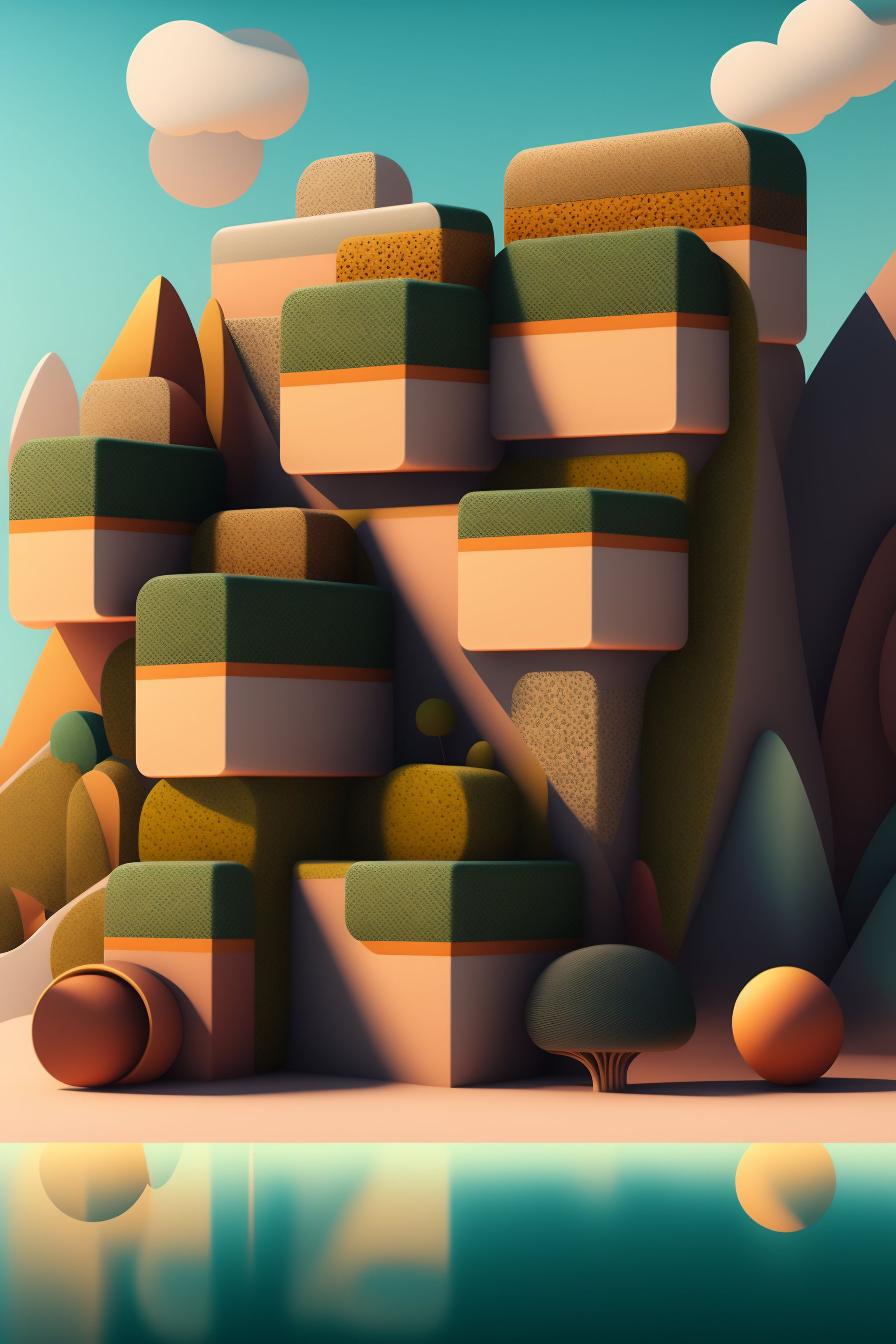 Lexica - Wall texture inspired by Ghibli's visual style, with designs ...