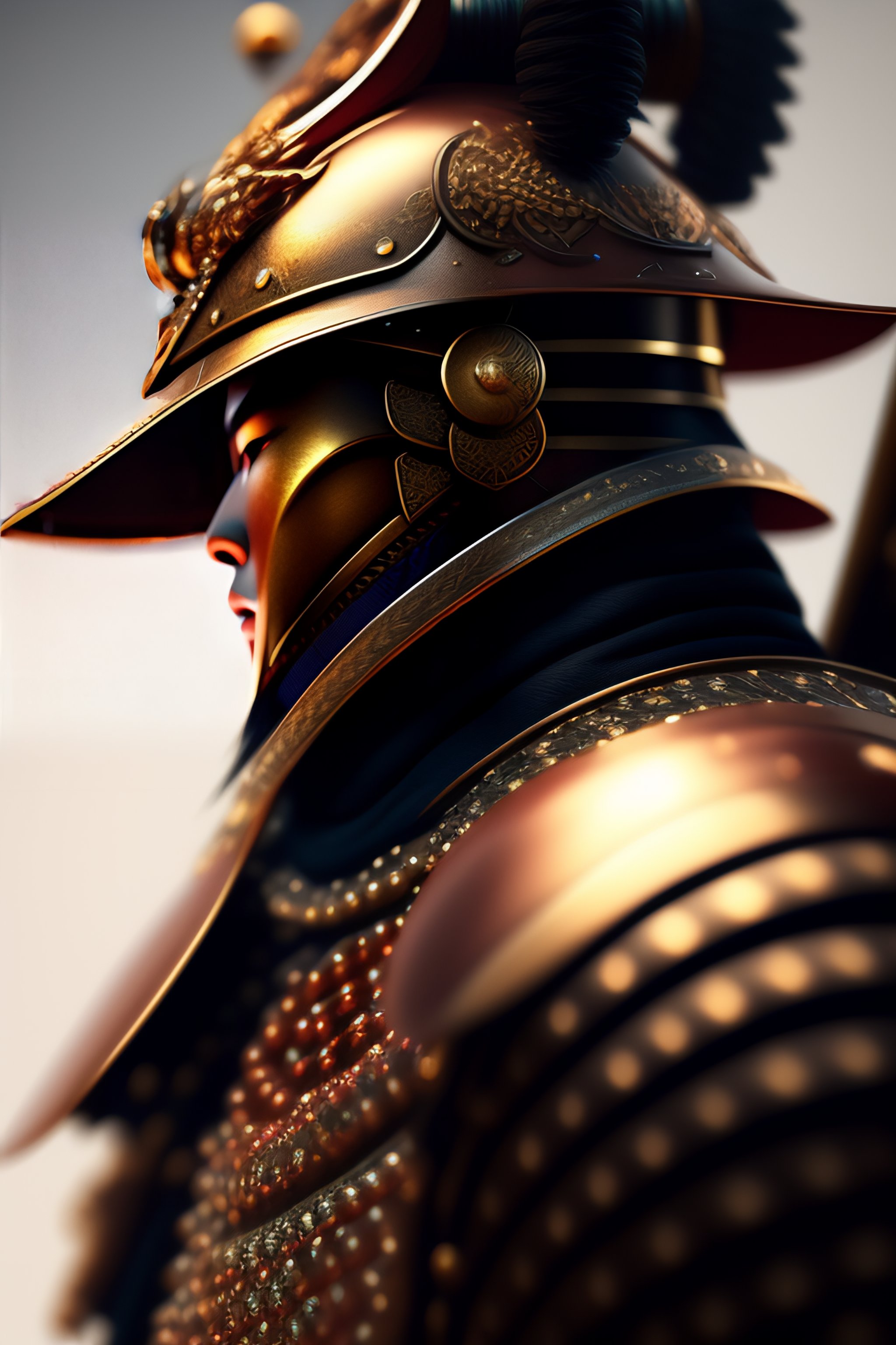 Lexica - Japanese samurai armor Mobile phone, centred, night time ...