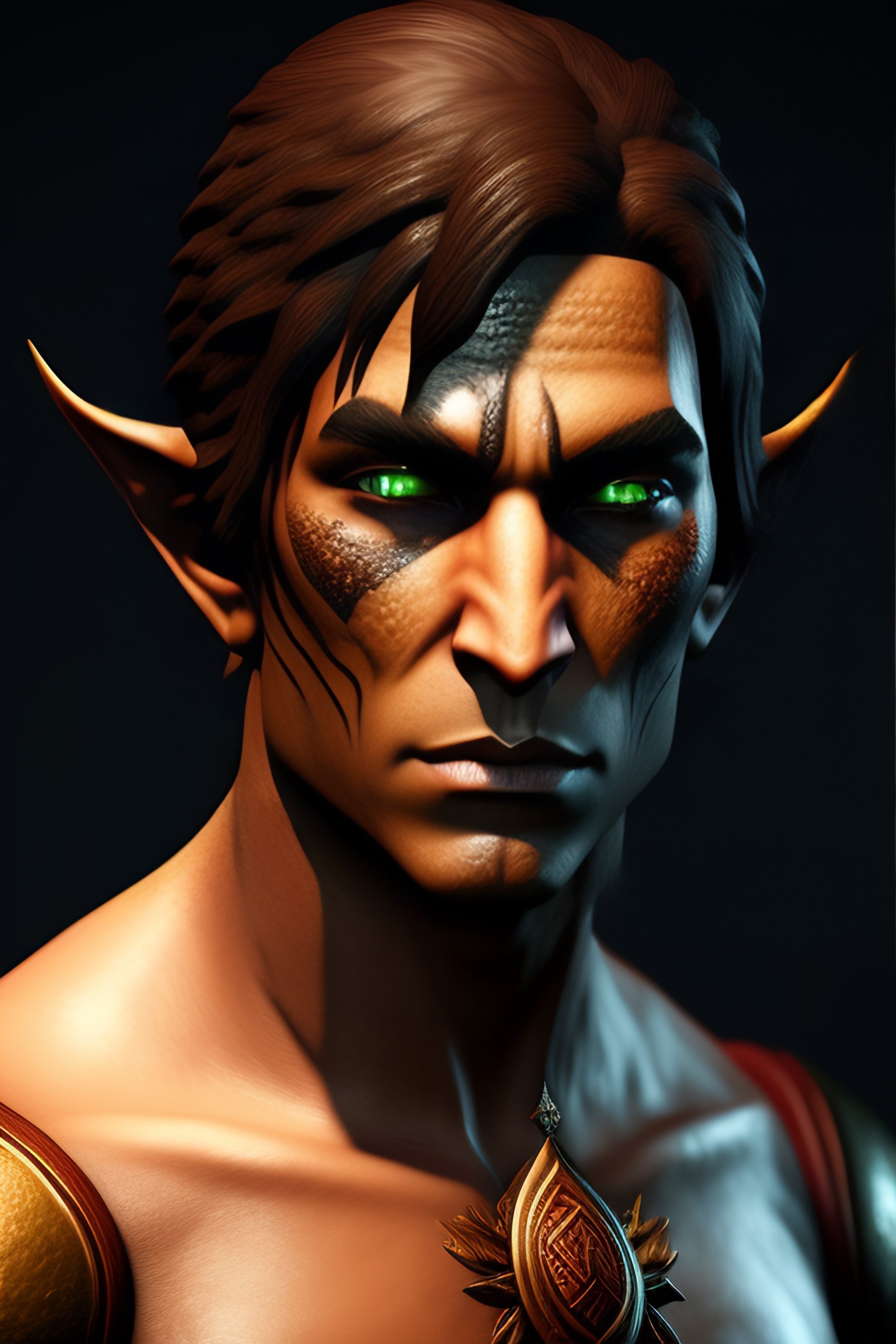 Lexica - Skyrim elf man with burned face