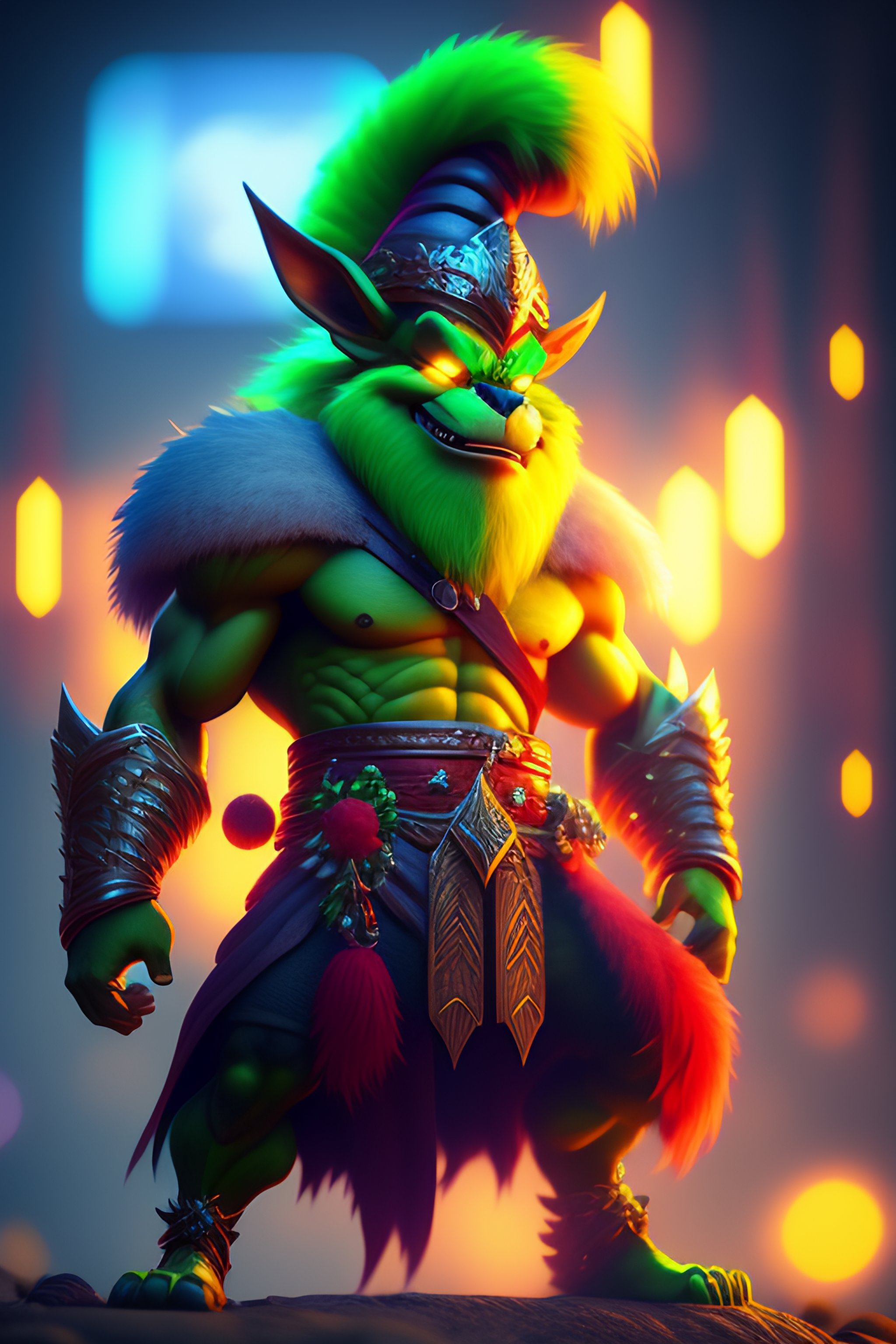 Lexica - Character concept portrait, a warrior grinch in a combat ...