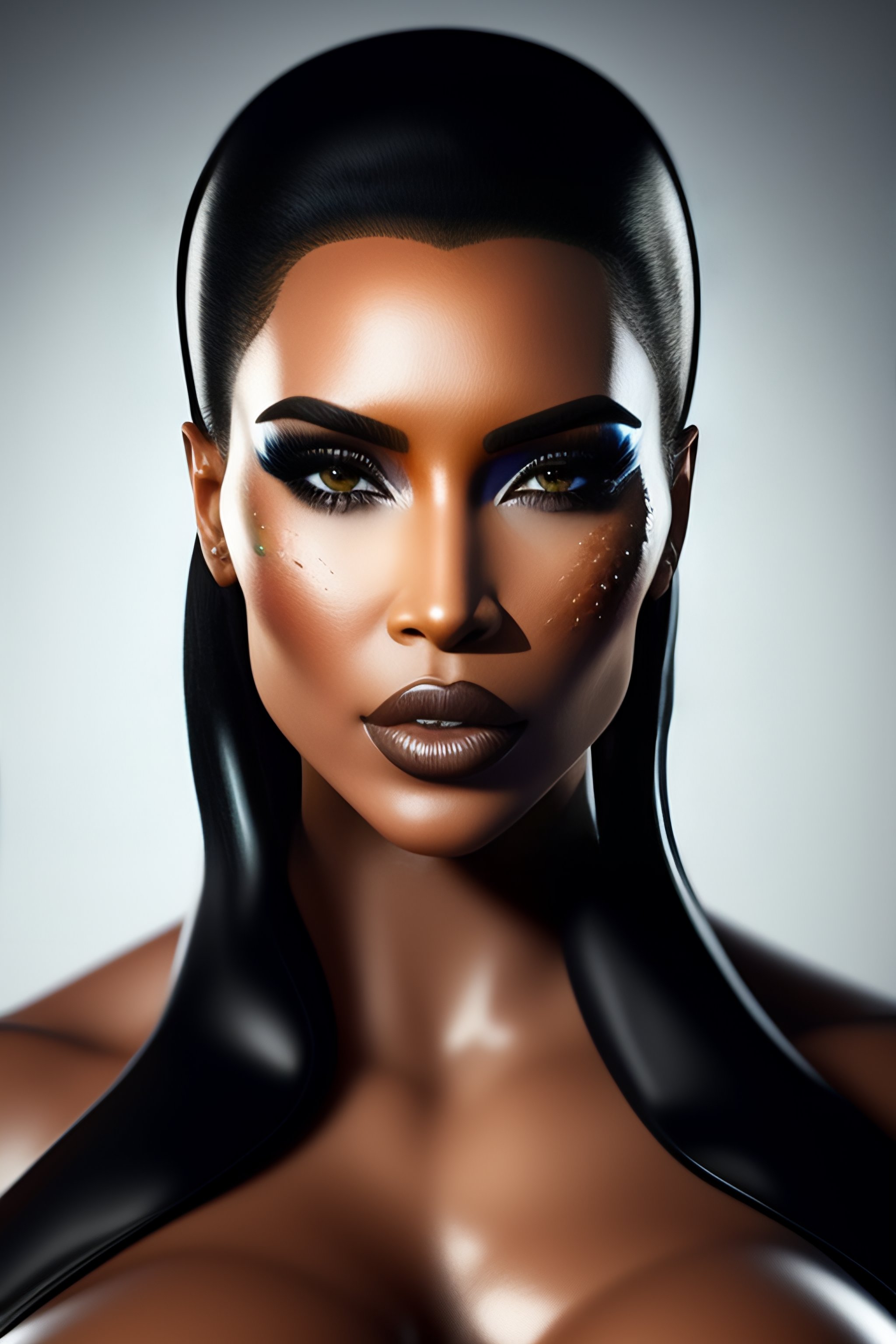 Lexica - Ultra realistic Venom transformation, detailed, kim kardashian shaped body, 8K ...