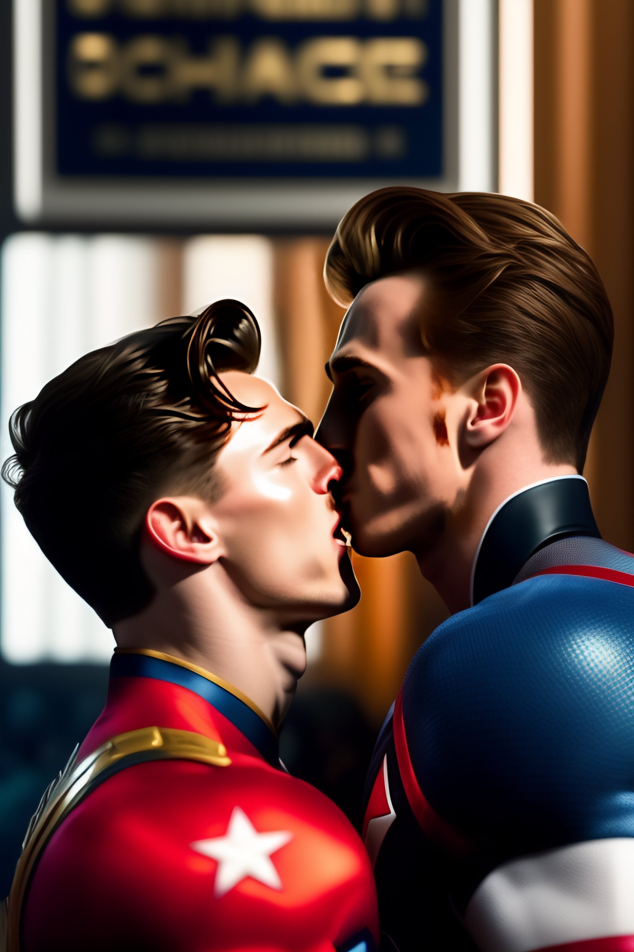 Lexica - Tom Holland kissing Chris Evans.