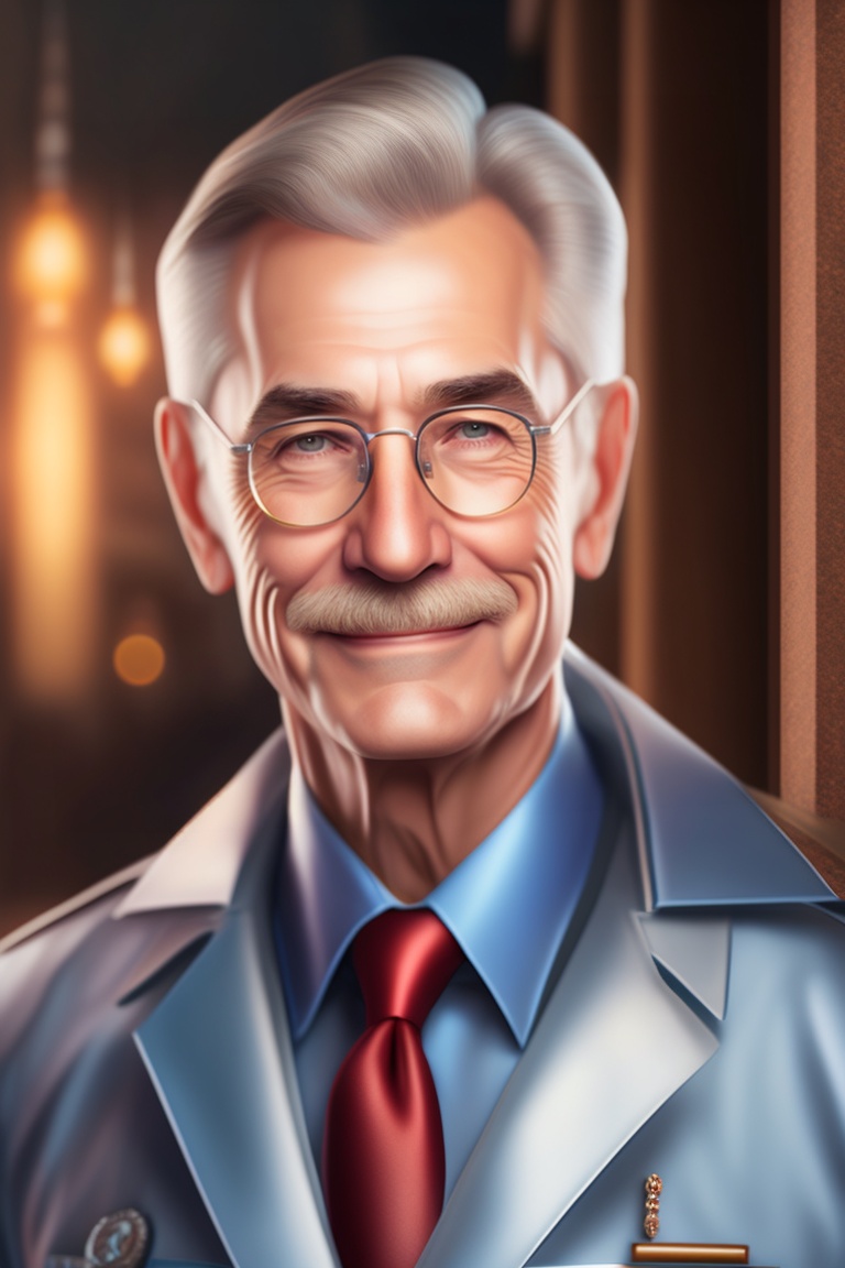 Lexica - Photo of a realistic gorgeous old male doctor wearing a ...