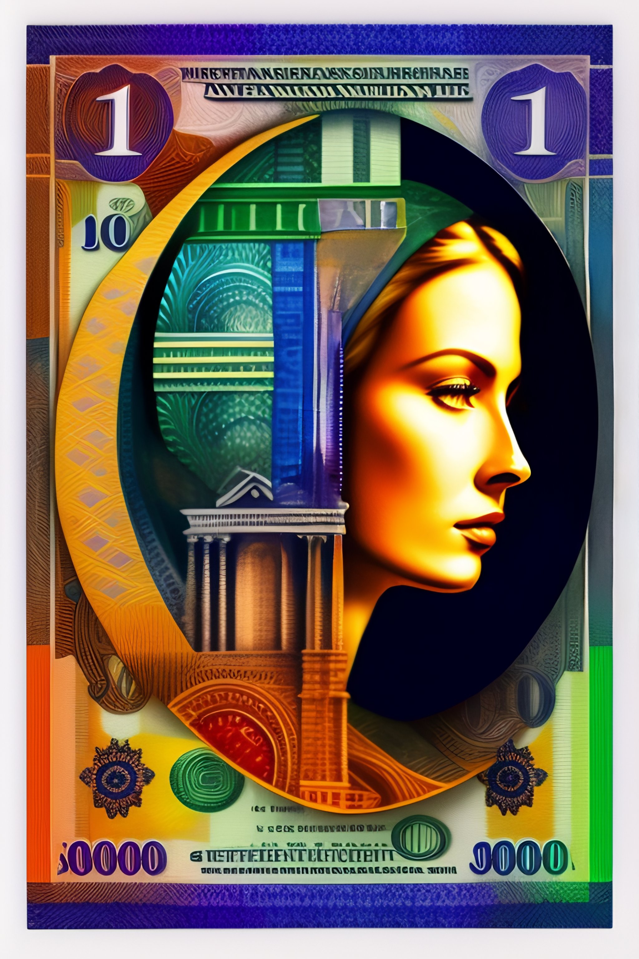 Lexica - Multiple faces shredded like paper euro money surreal ...