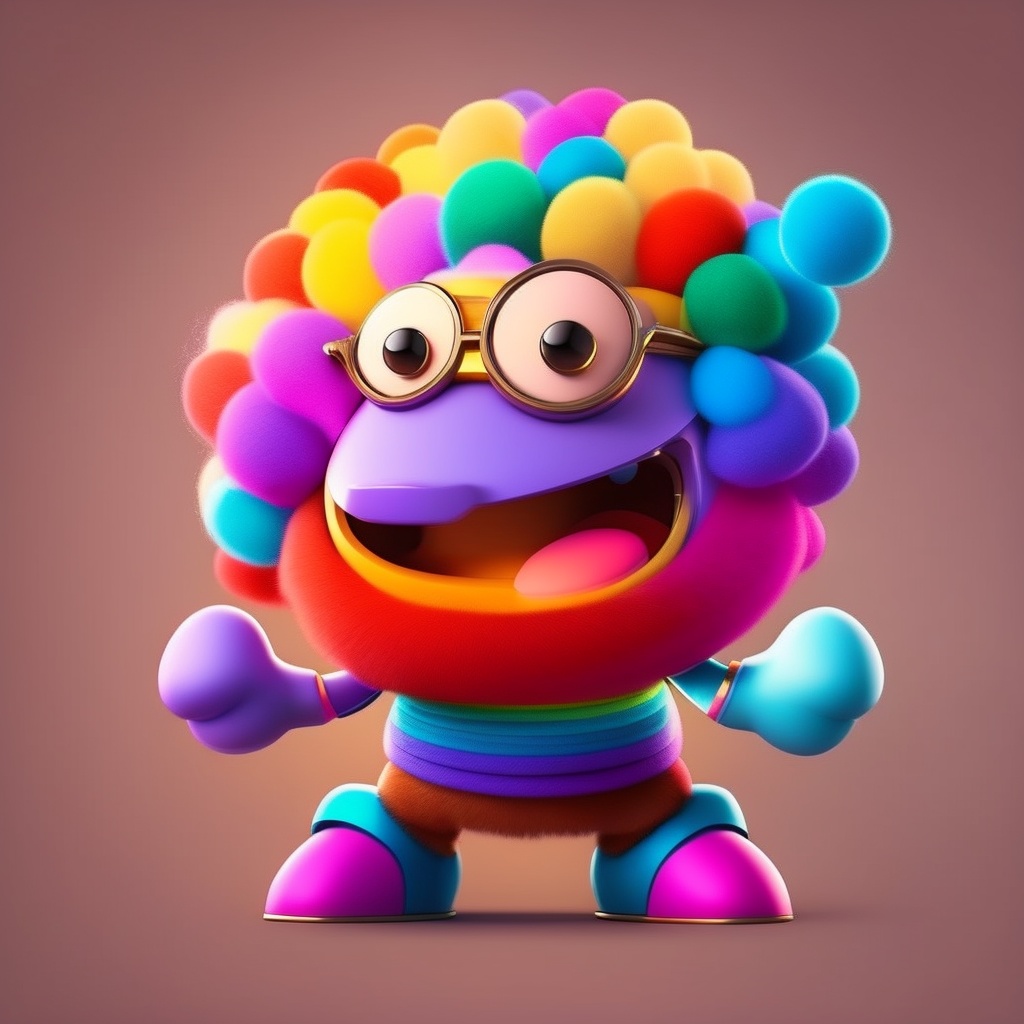 Lexica - Craft a character that exudes laughter, pointing animatedly at ...